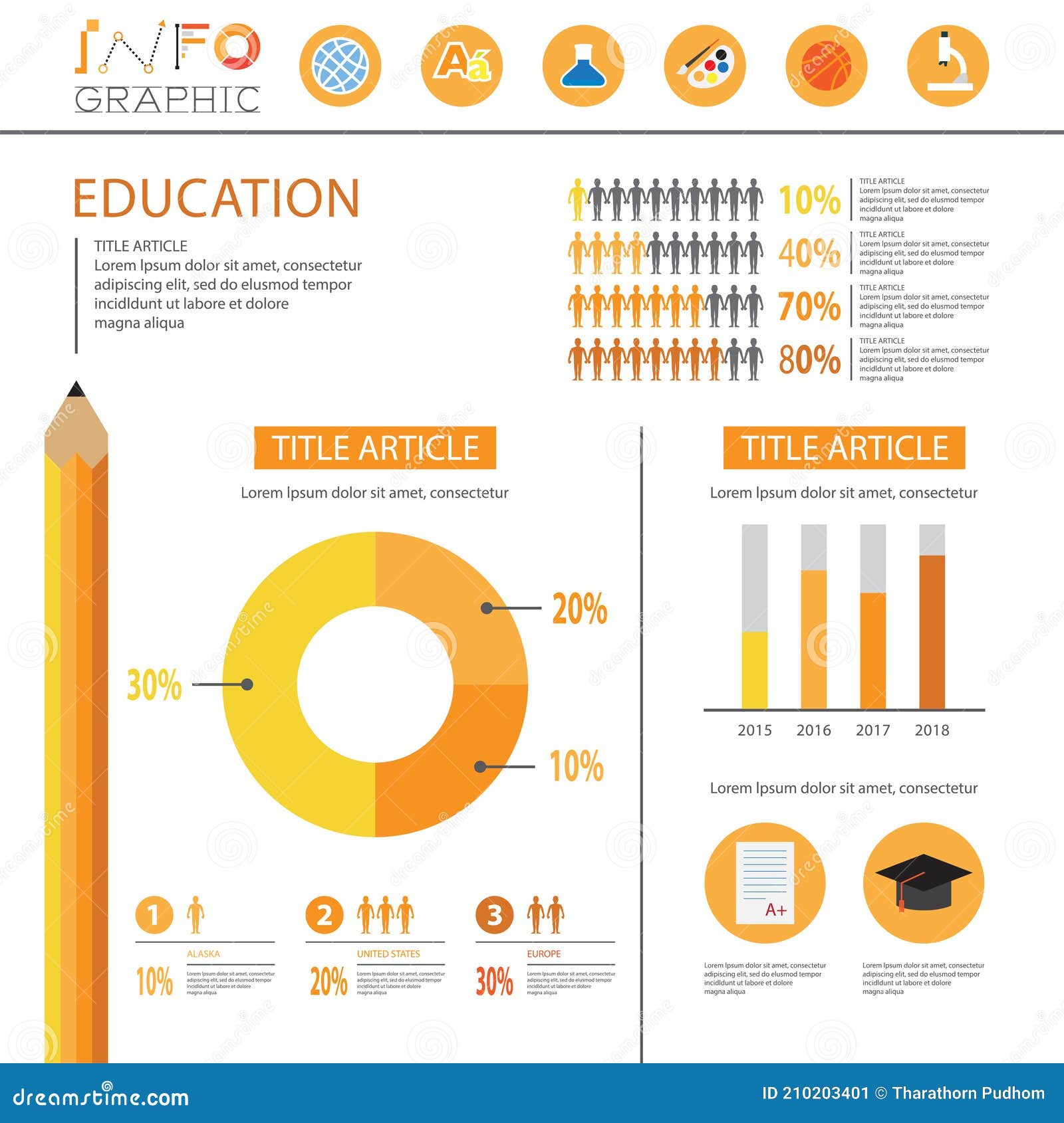 Infographic Educational and Academic Charts Stock Vector - Illustration ...