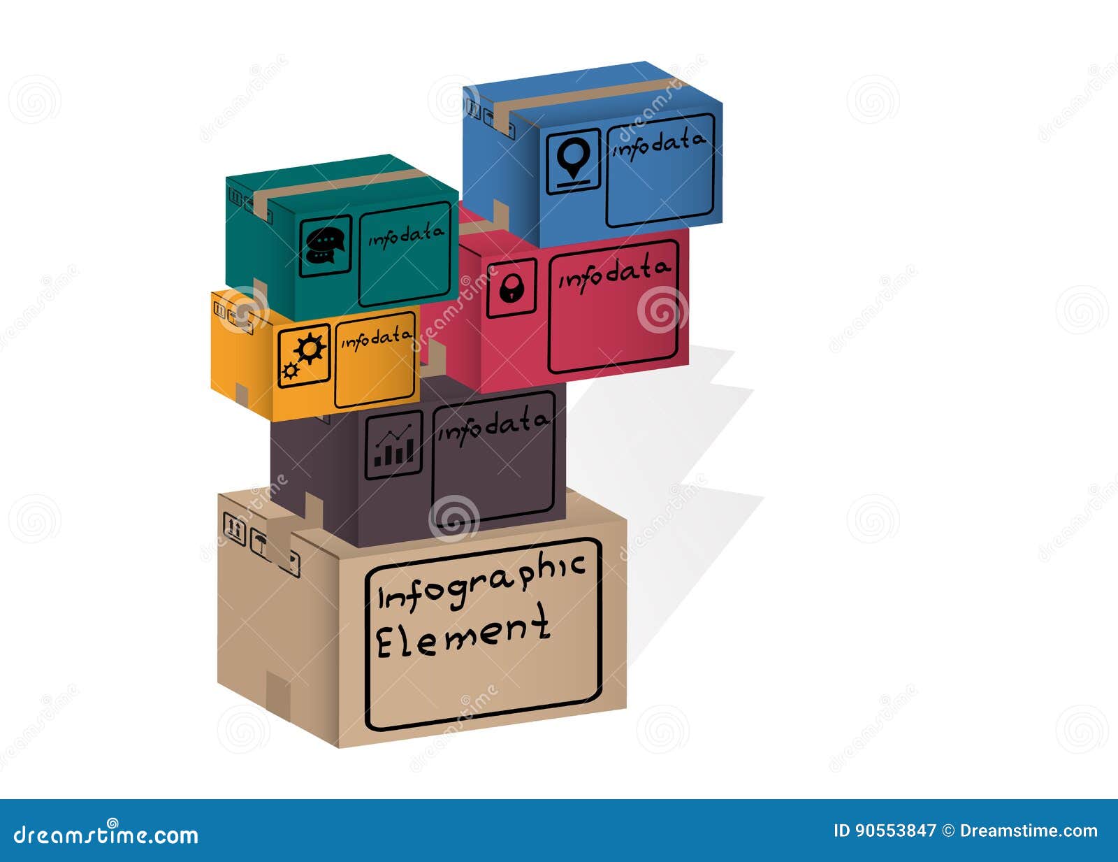 Infographic Element, Box, Case, Stock Vector - Illustration of boxs ...