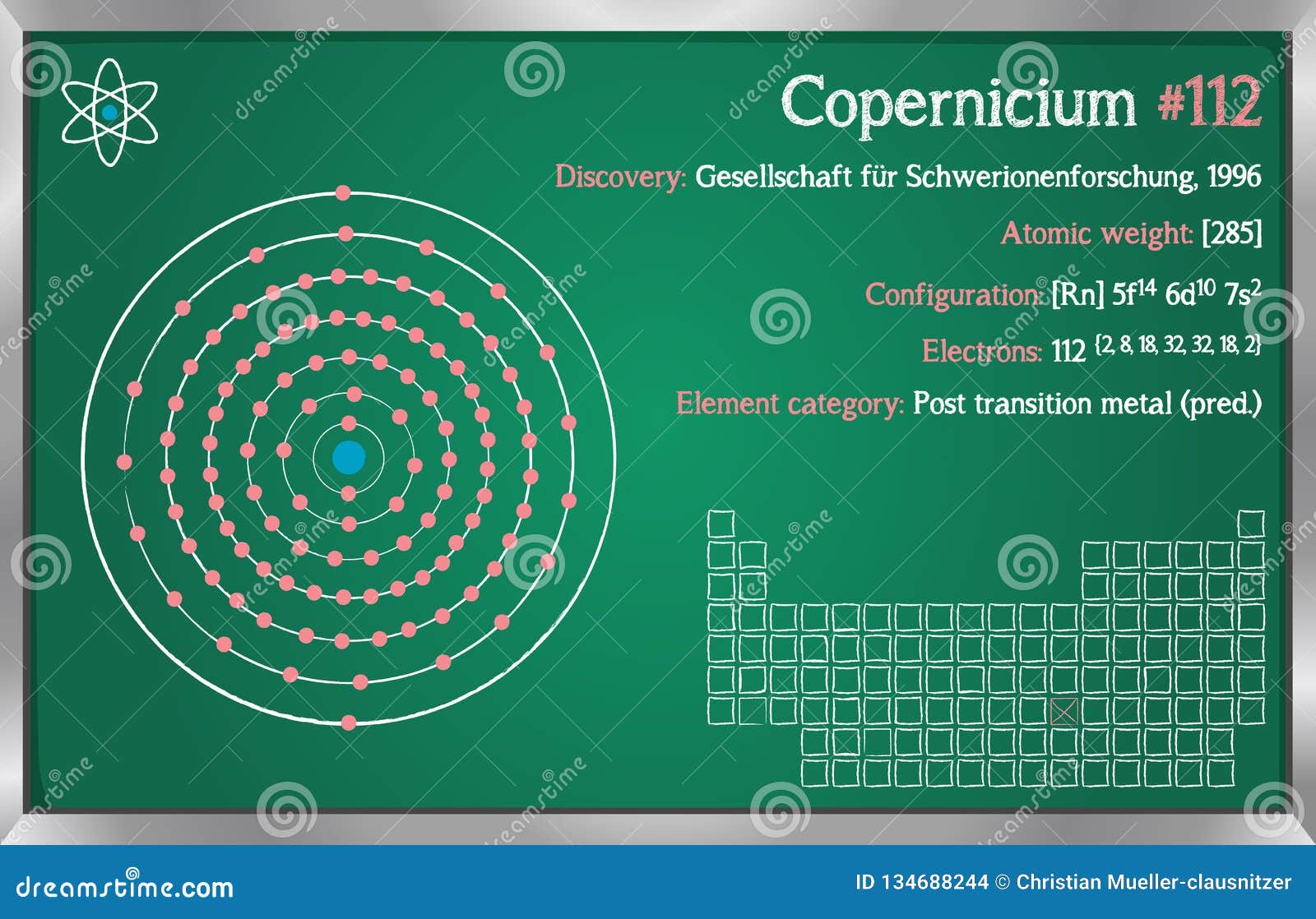 Infographic of the Element of Copernicium. Stock Vector - Illustration ...