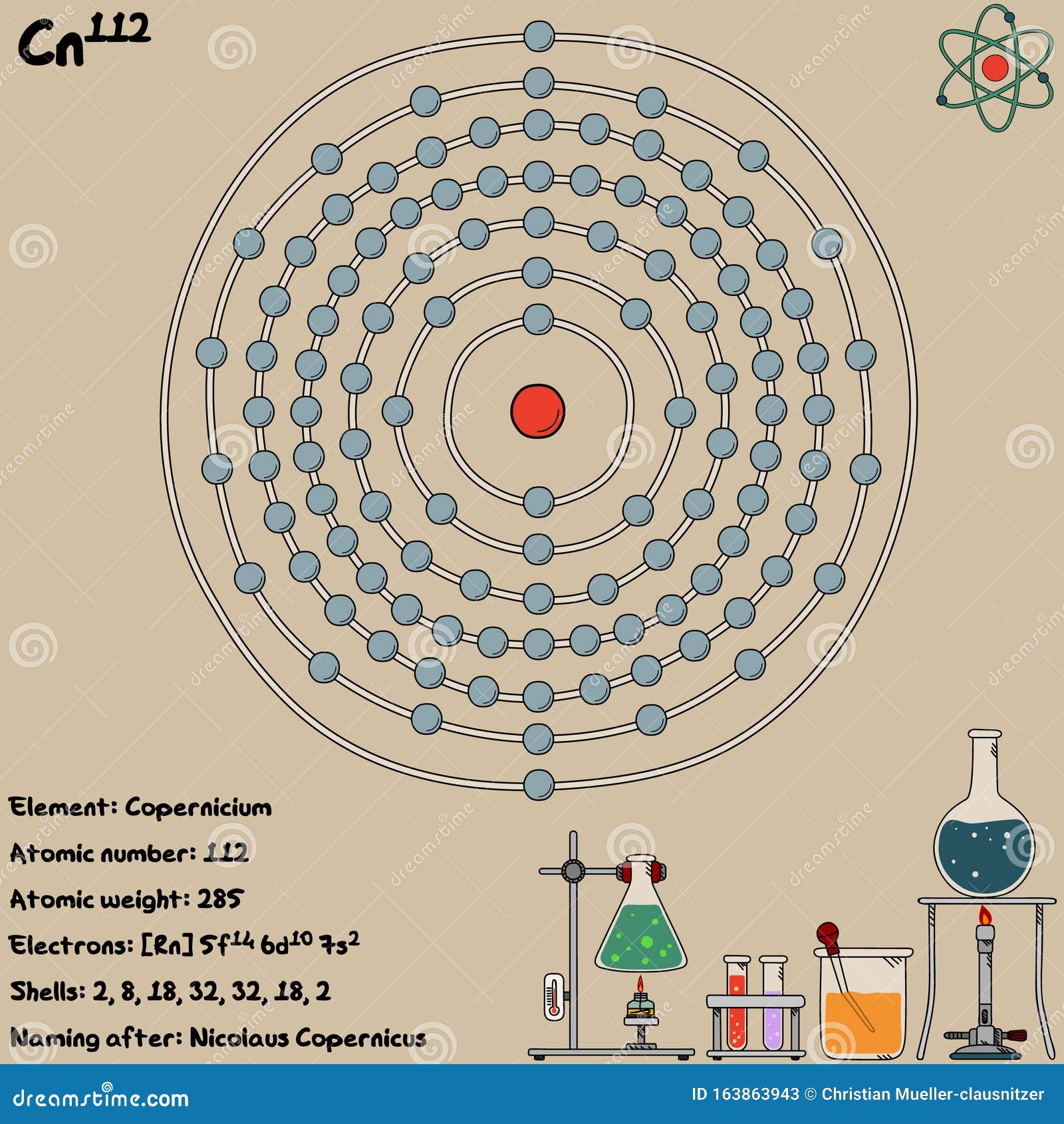 Infographic of the Element of Copernicium Stock Vector - Illustration ...