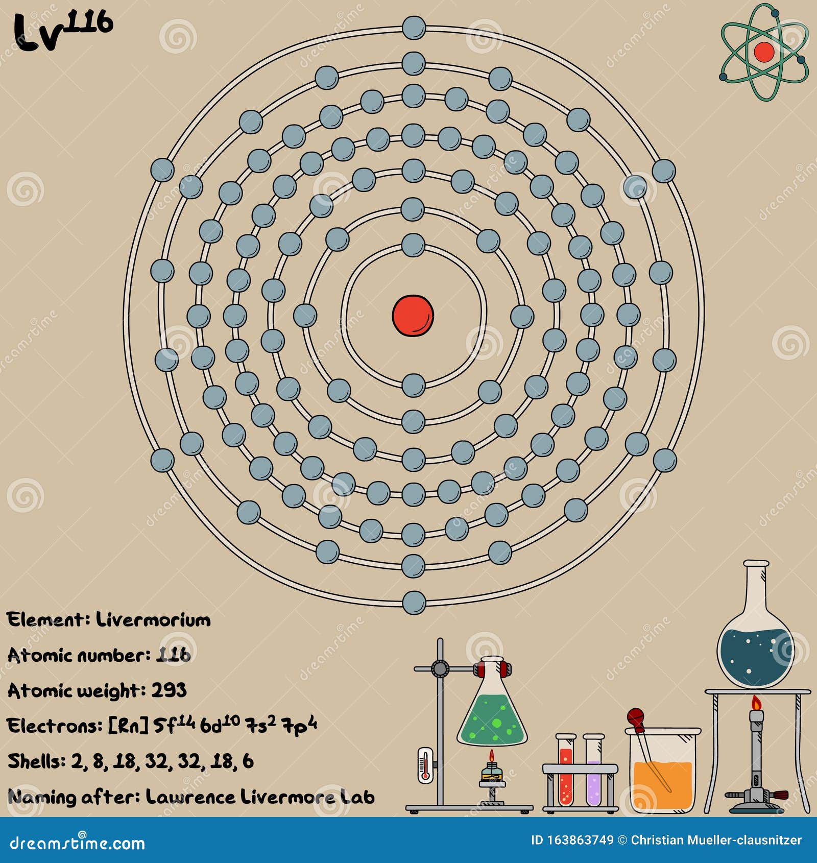 Infographic of the Element of Livermorium Stock Vector - Illustration ...