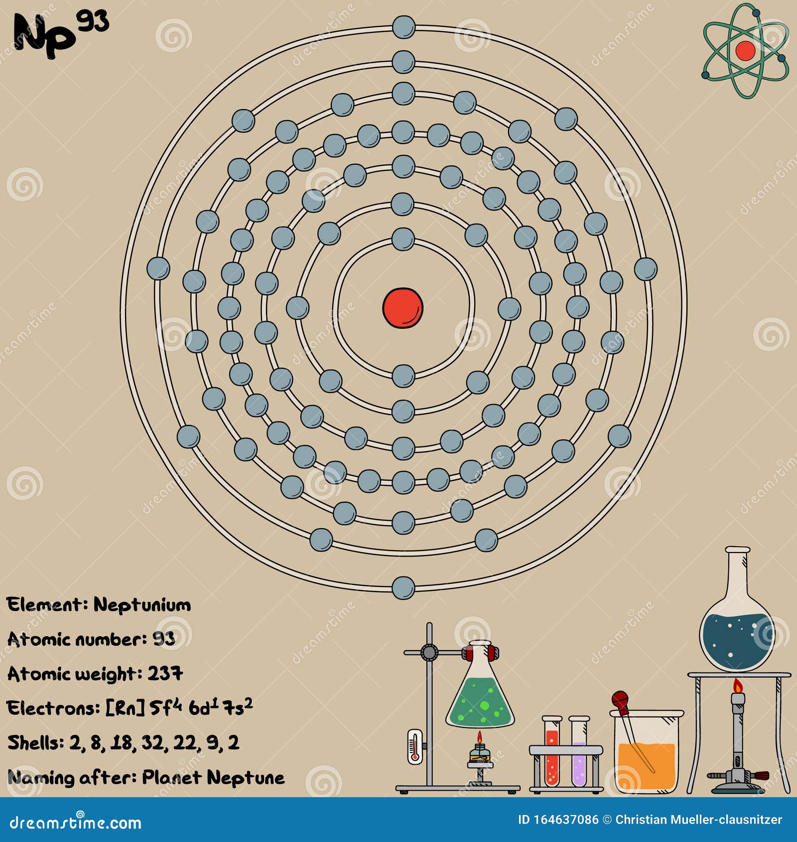 Infographic of the Element of Neptunium Stock Vector - Illustration of ...