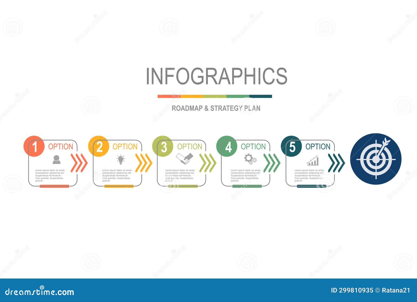 Infographic Element Template, Business Concept with 4 Steps, Minimal ...