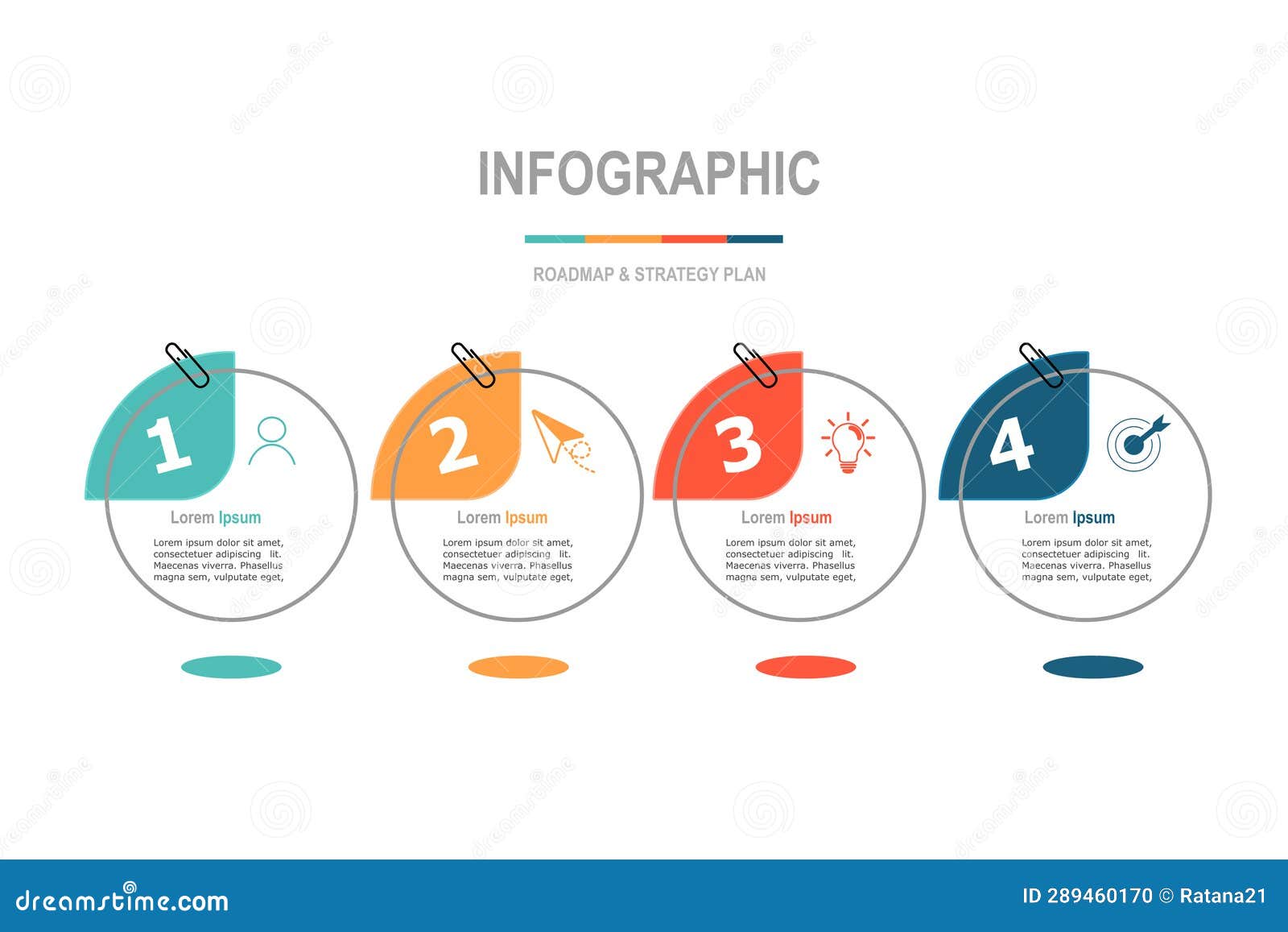 Infographic Element Template, Business Concept with 4 Steps, Multi ...