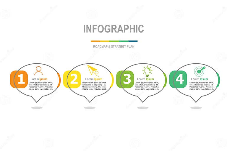Infographic Element Template, Business Concept with 4 Steps, Multi ...