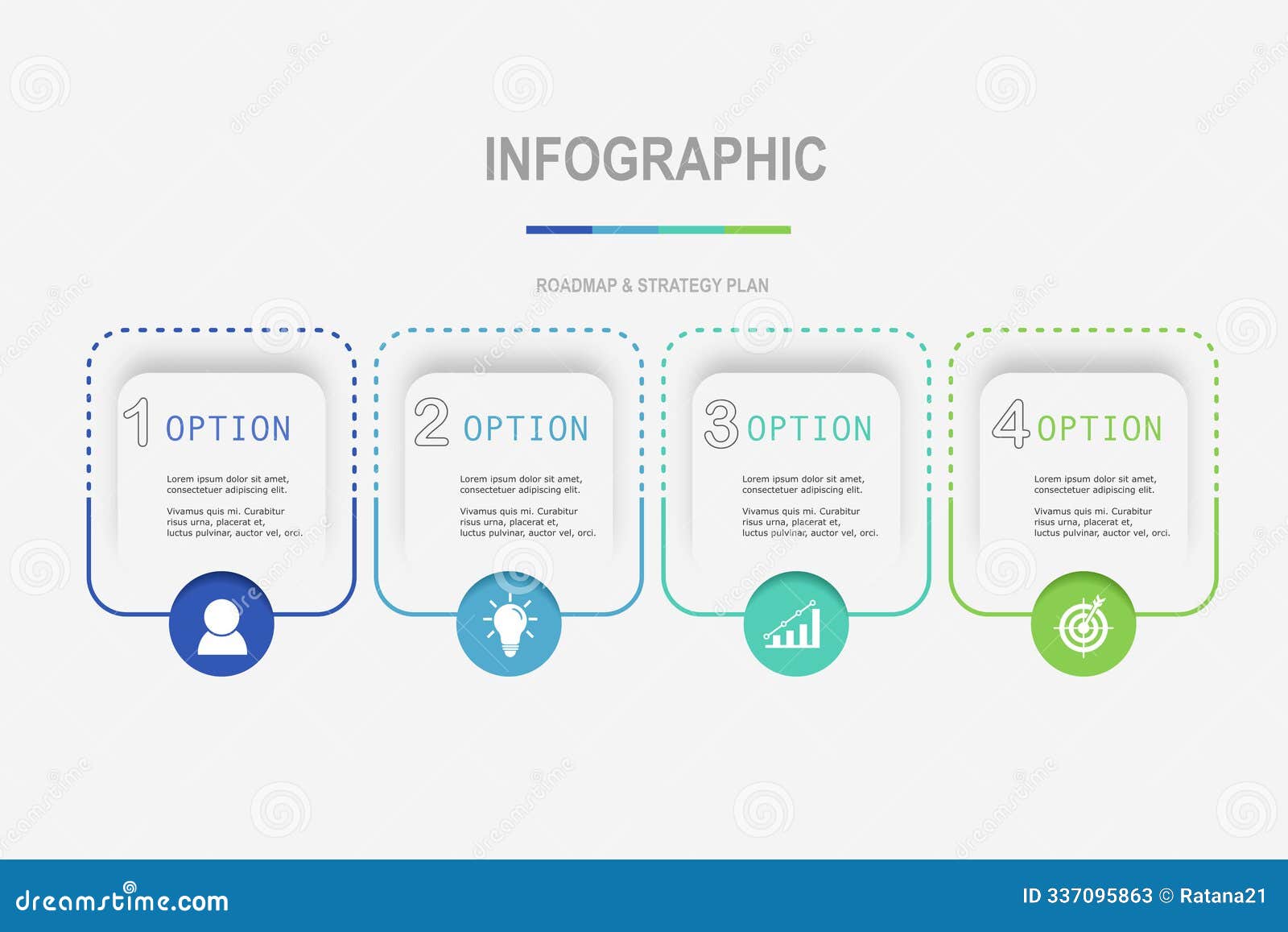 Infographic Element Template, Business Concept with, 4 Steps, Multi ...