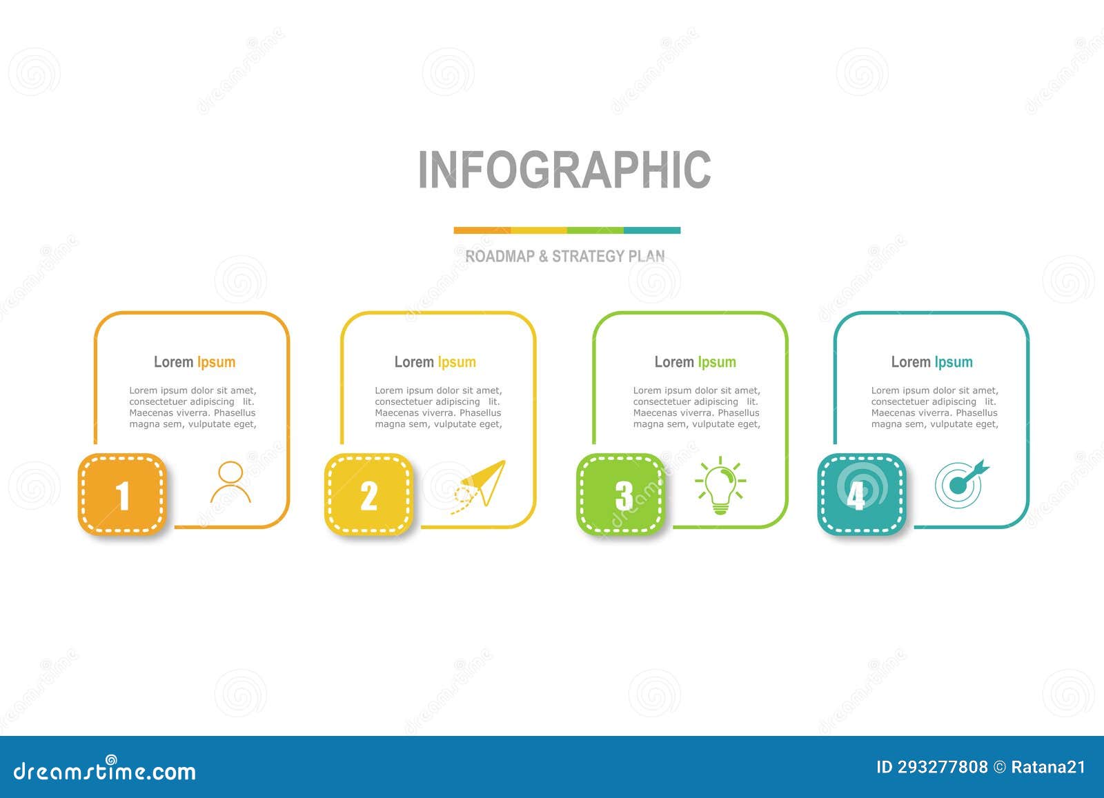 Infographic Element Template, Business Concept with, 4 Steps, Multi ...