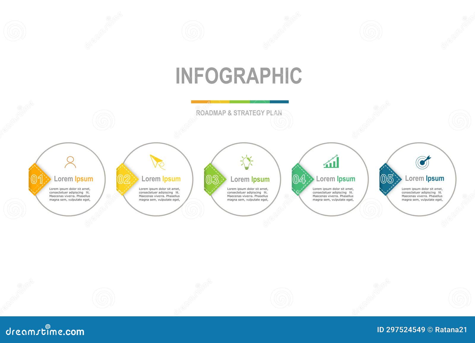 Infographic Element Template, Business Concept with, 4 Steps, Multi ...