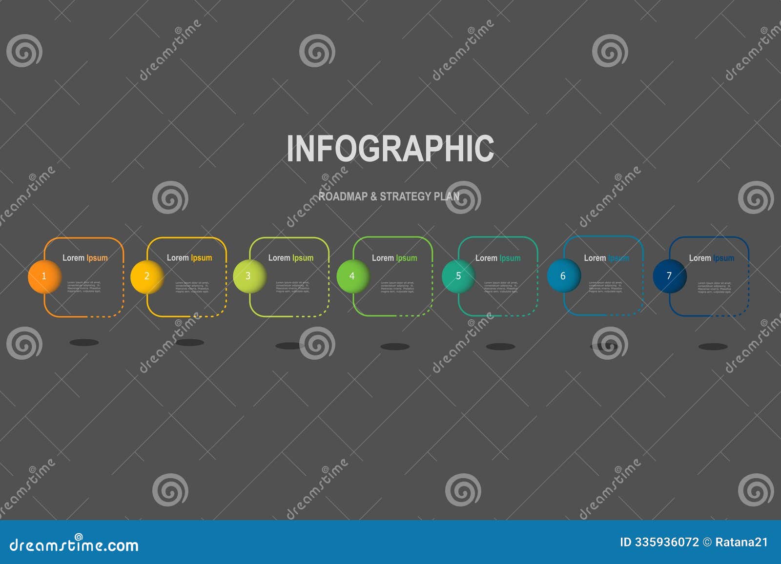 Infographic Element Template, Business Concept with 7 Steps, Multi ...
