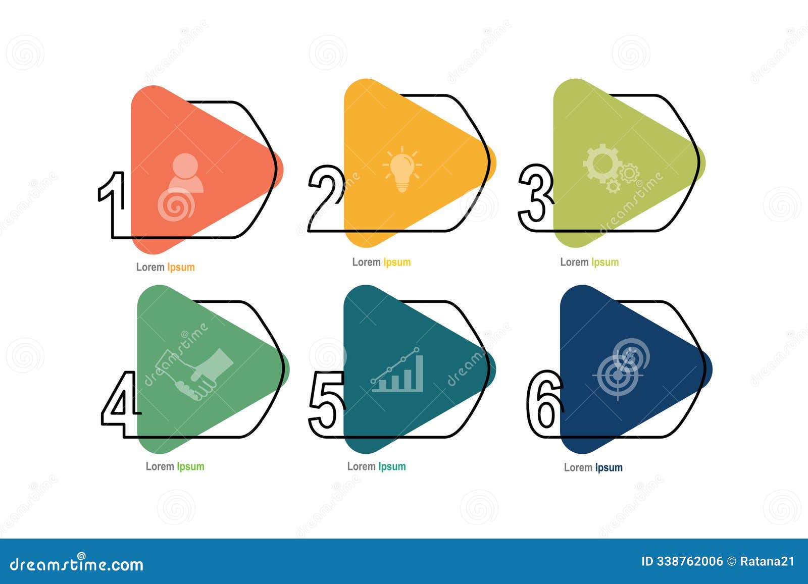 Infographic Element Template, Business Concept with 6 Steps, Multi ...