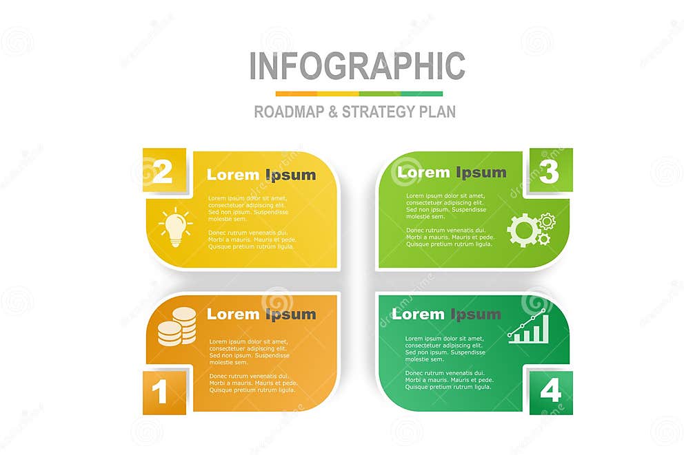 Infographic Element Template, Business Concept with , 4 Steps ...