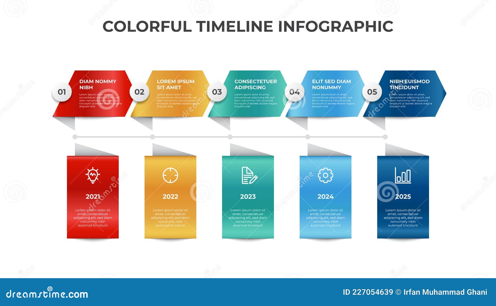 Timeline Layout Template To Display Your Project Evolution Over The ...