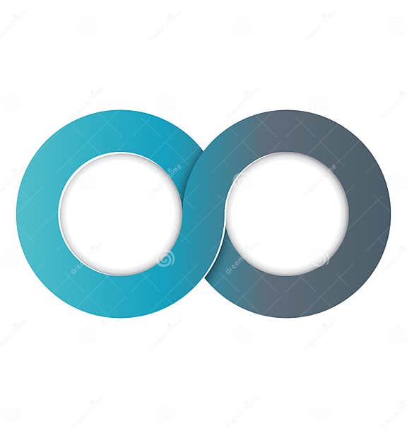 Infographic Element Two Connected Circles Isolated on White Stock ...
