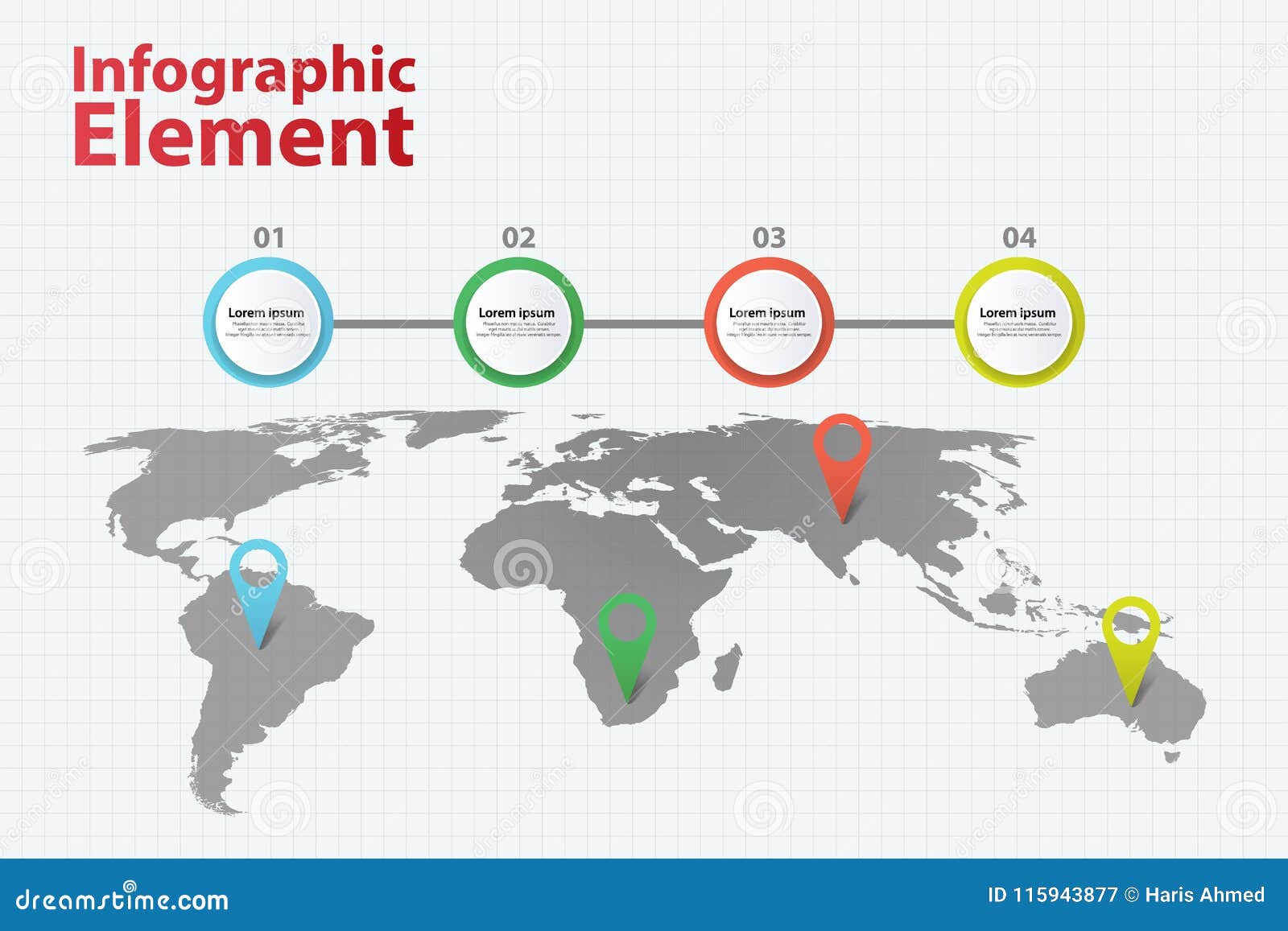 Infographic Element World Map Infographics with 4 Different Option ...