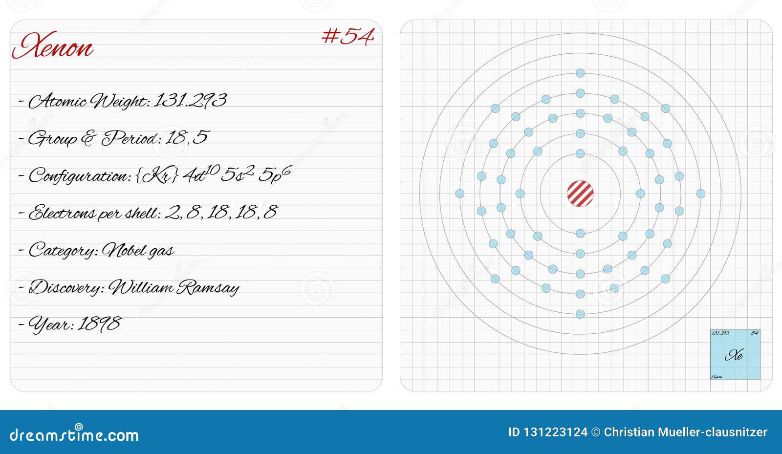 Infographic of the Element of Xenon Stock Vector - Illustration of ...