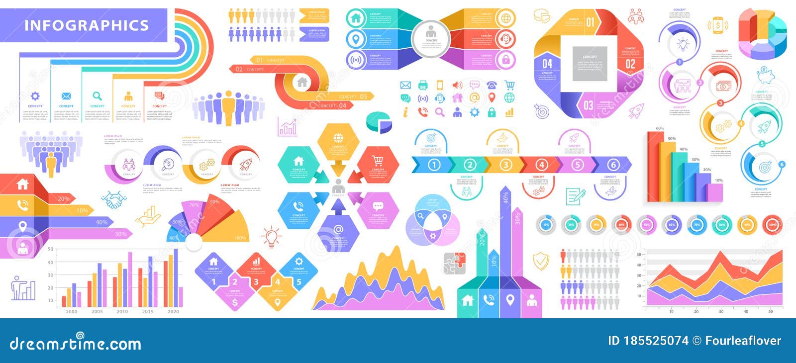 Colourful Infographic Chart Design Template Cartoon Vector ...