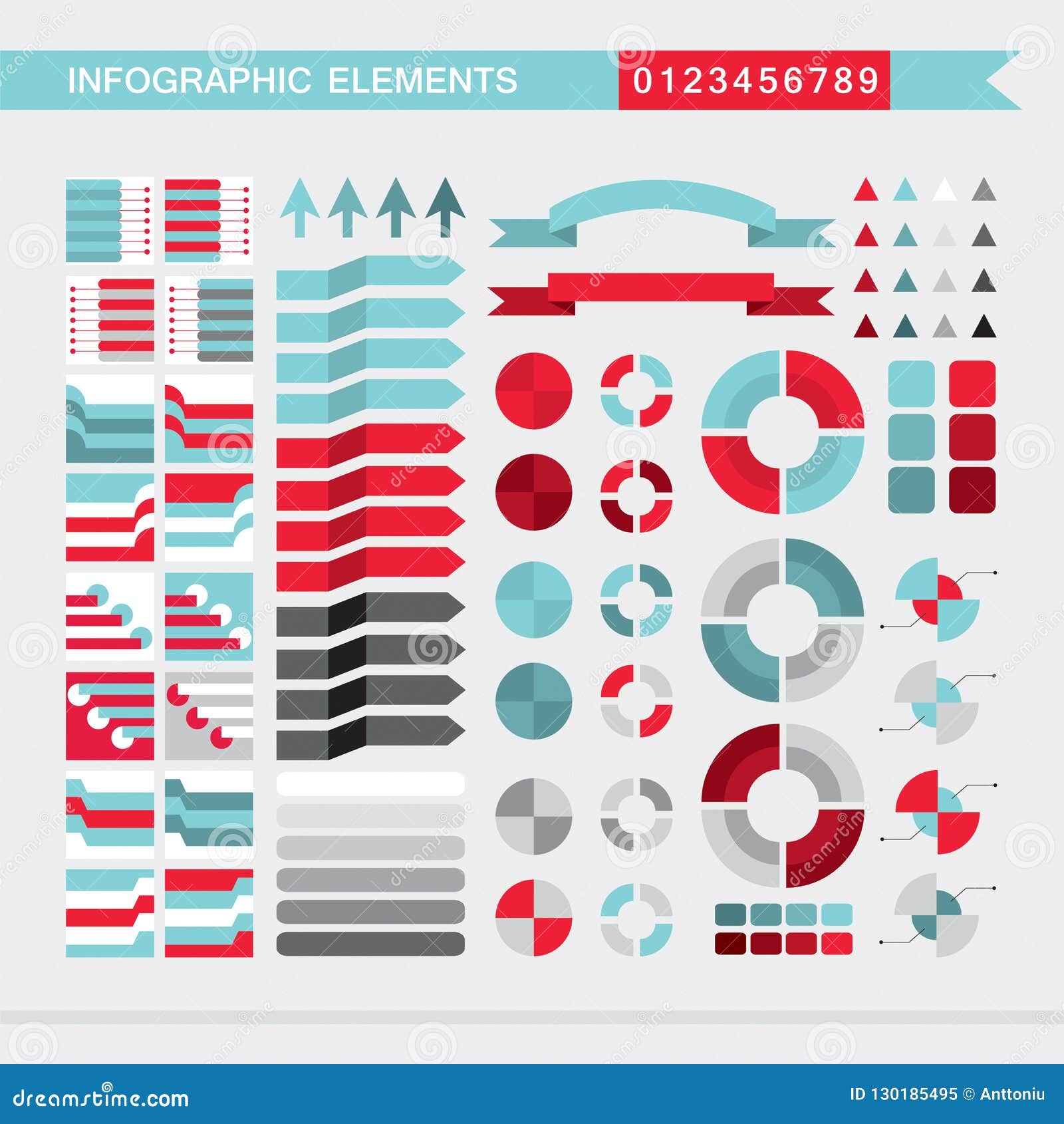 Infographic Elements Arrows,signs,bars, Buttons,borders Etc. Stock ...