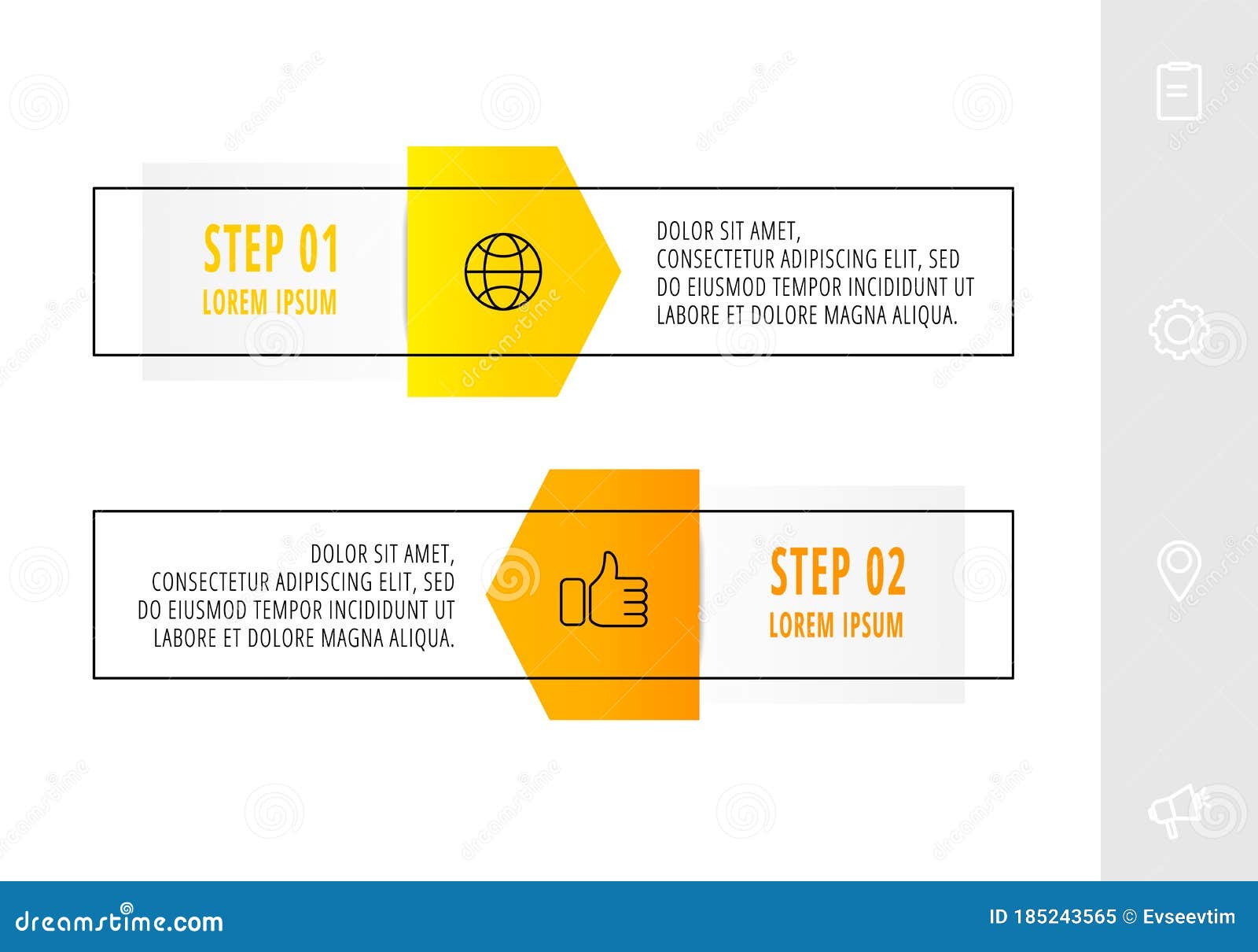 Infographic with 2 Elements with Arrows Stock Vector - Illustration of ...