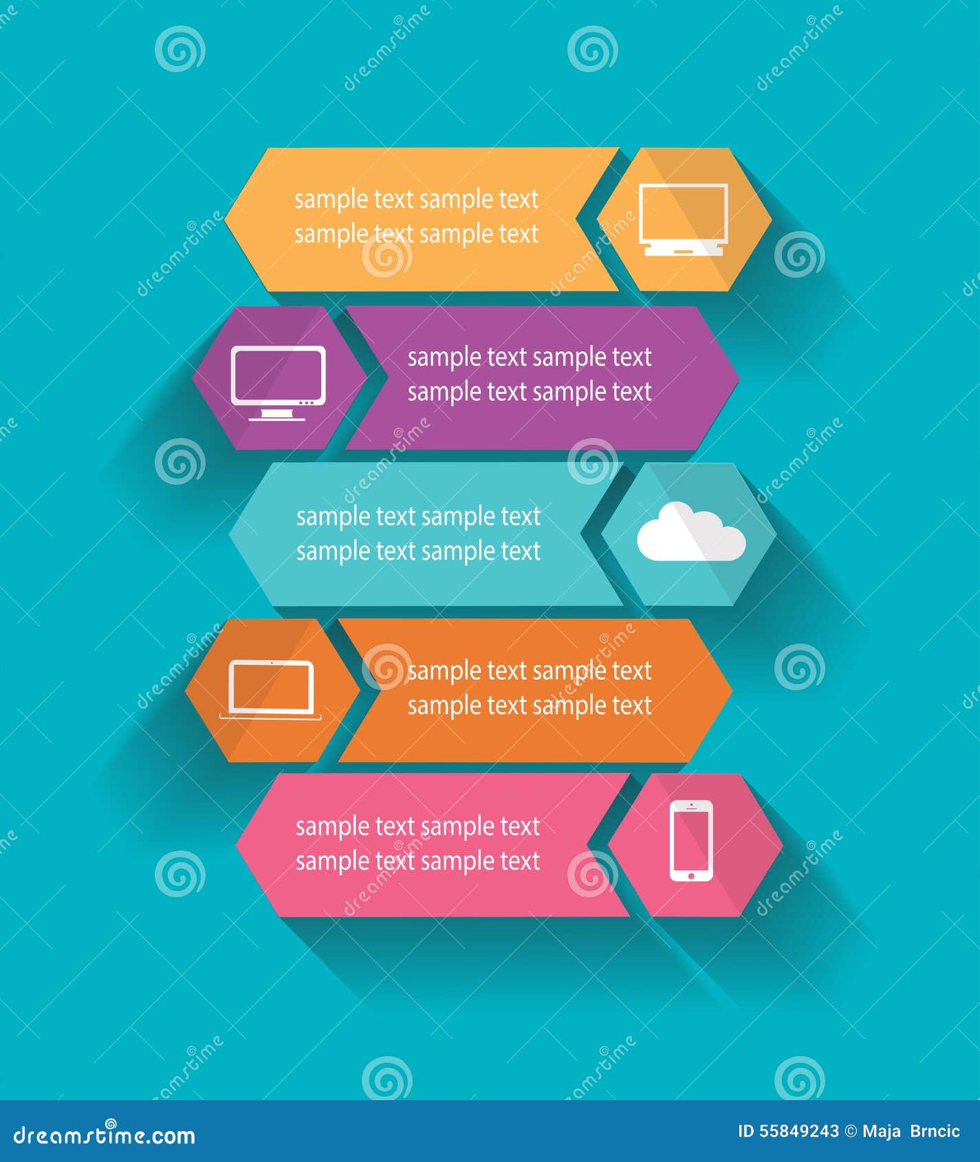 Infographic Elements Button Vector Flat Stock Vector - Illustration of ...