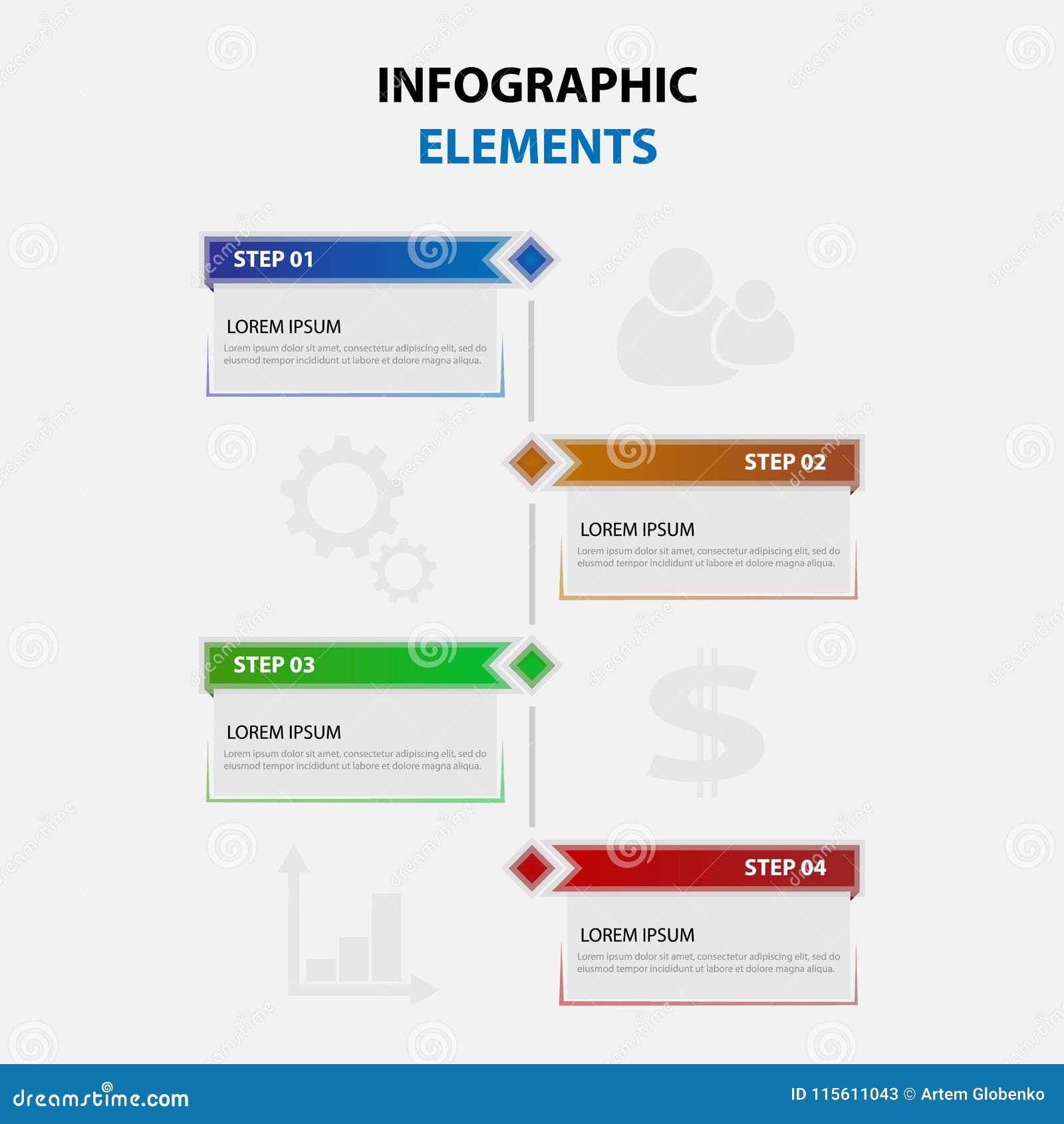 Chain Steps Infographic. Global Business Step By Step Process Chart ...