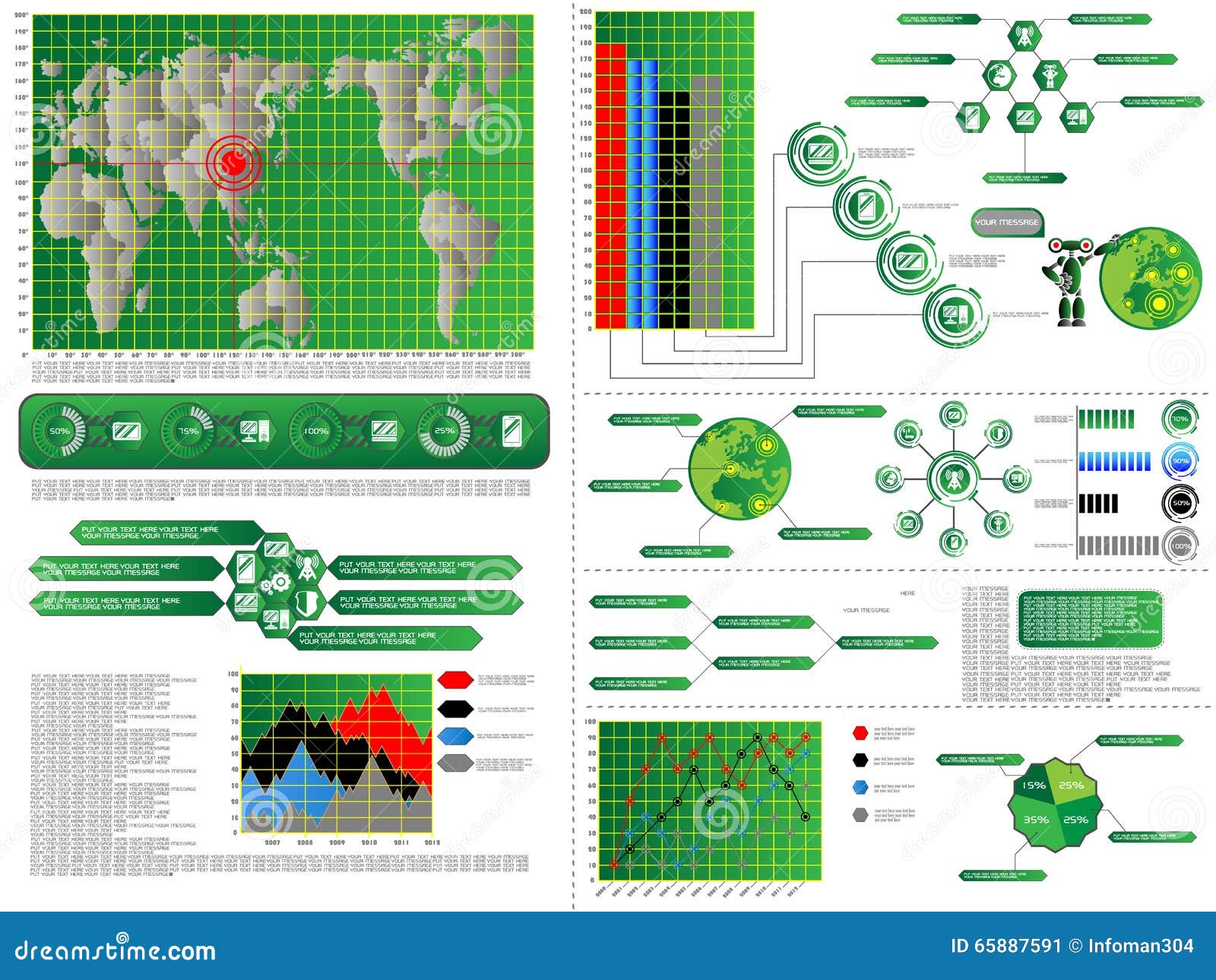 Infographic Elements Chart and Graphic Computer Stock Vector ...