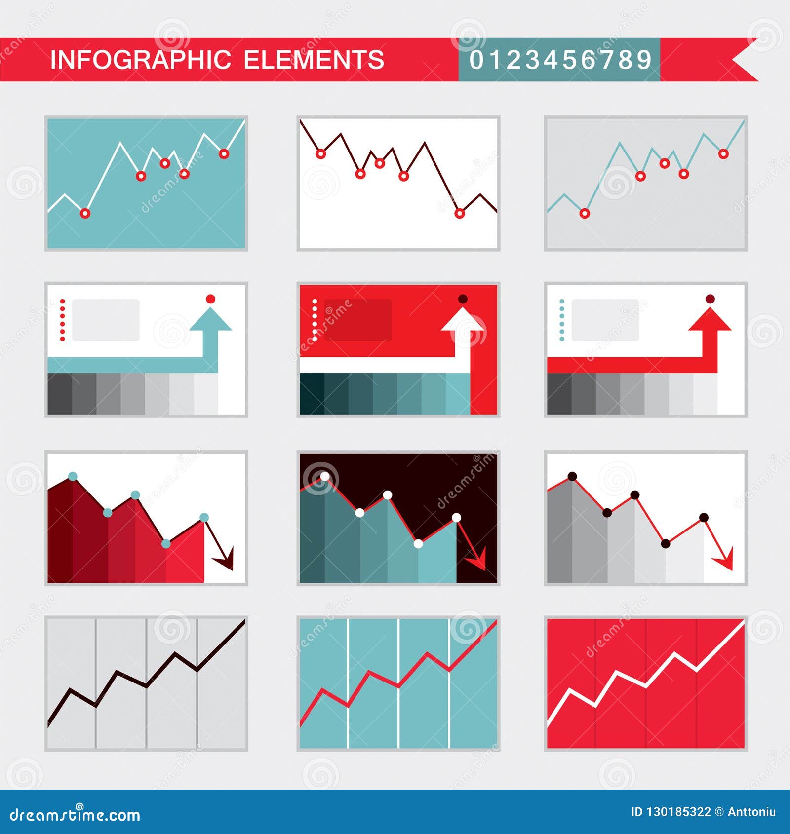 Infographic Elements Charts, Graph, Diagram Stock Illustration ...