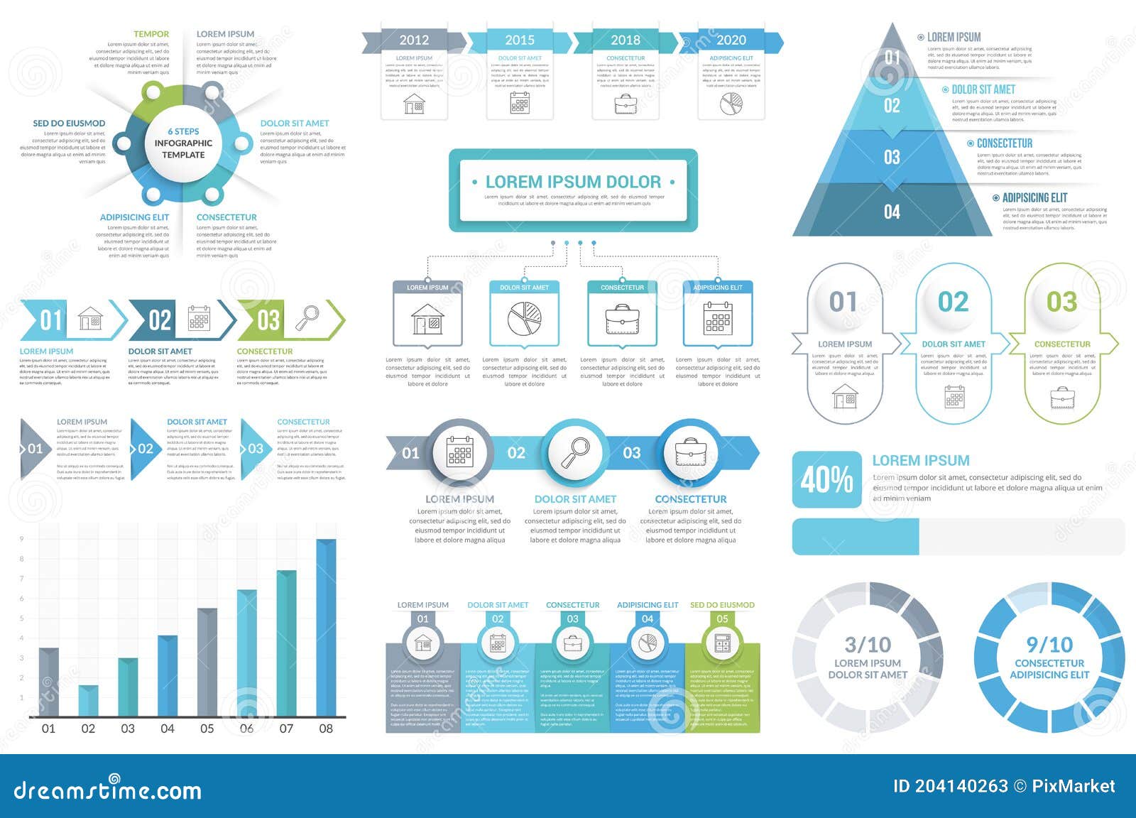 Timeline Flowchart. Workflow Annual Marketing Diagrams, Project Process ...