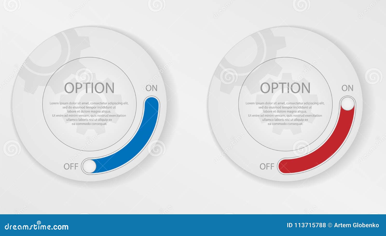 Circle Toggle Power Switches Cartoon Vector | CartoonDealer.com #22507255