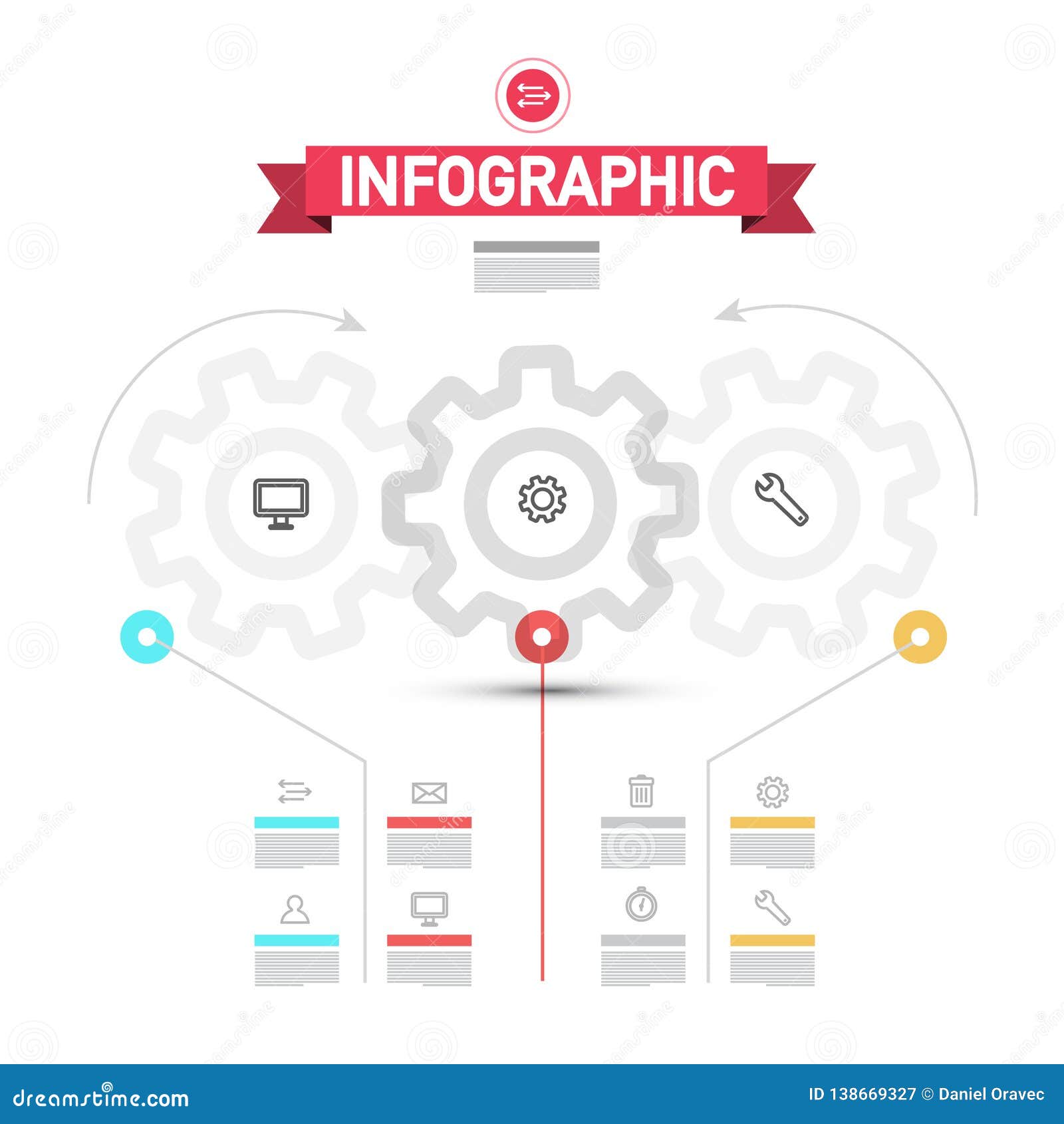Infographic Elements with Cogs - Wheals Stock Vector - Illustration of ...