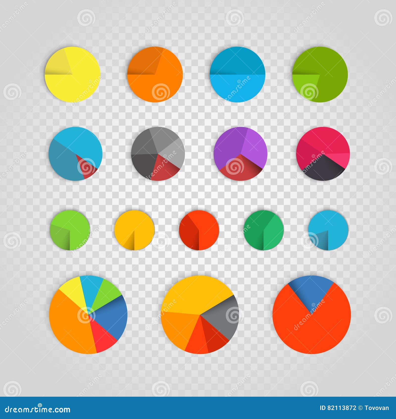 Infographic Elements Collection. Color Pie-chart Stock Vector ...