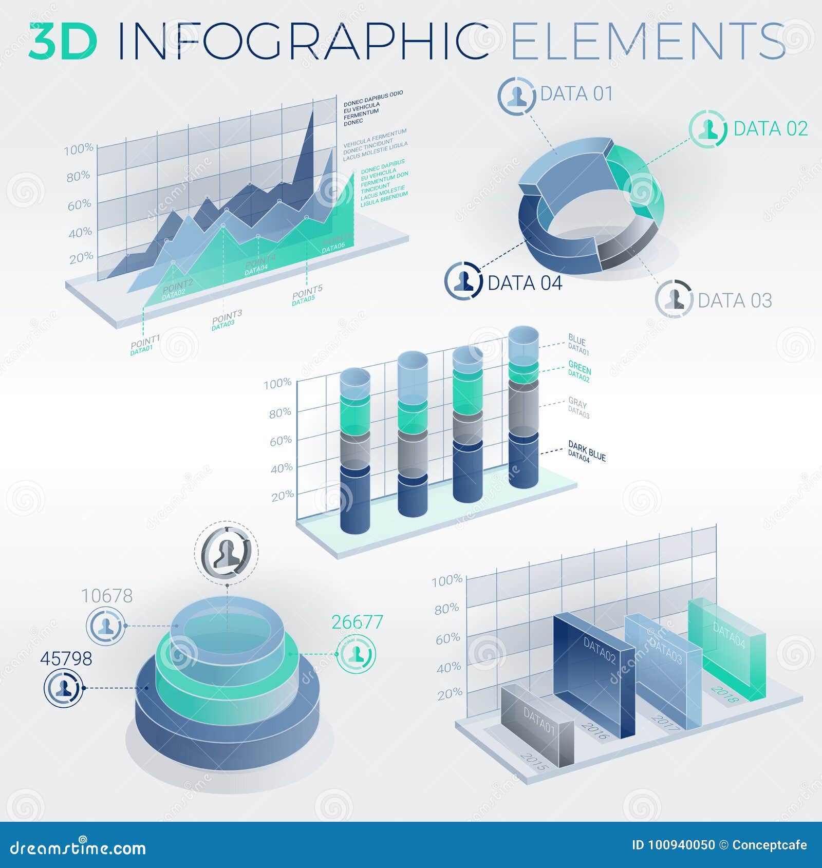 3D Infographic Elements stock vector. Illustration of chart - 100940050