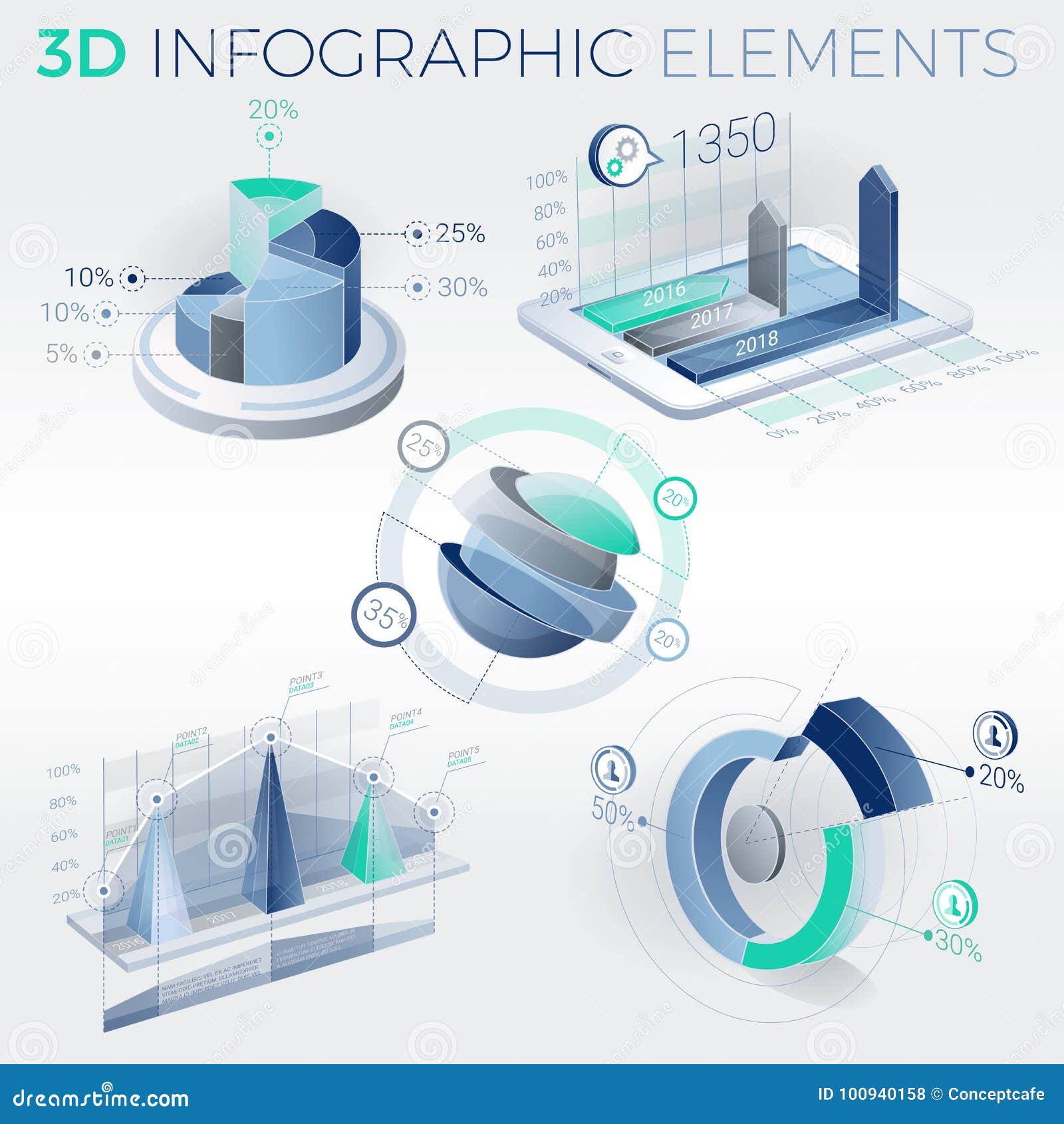 3D Infographic Elements stock vector. Illustration of clean - 100940158
