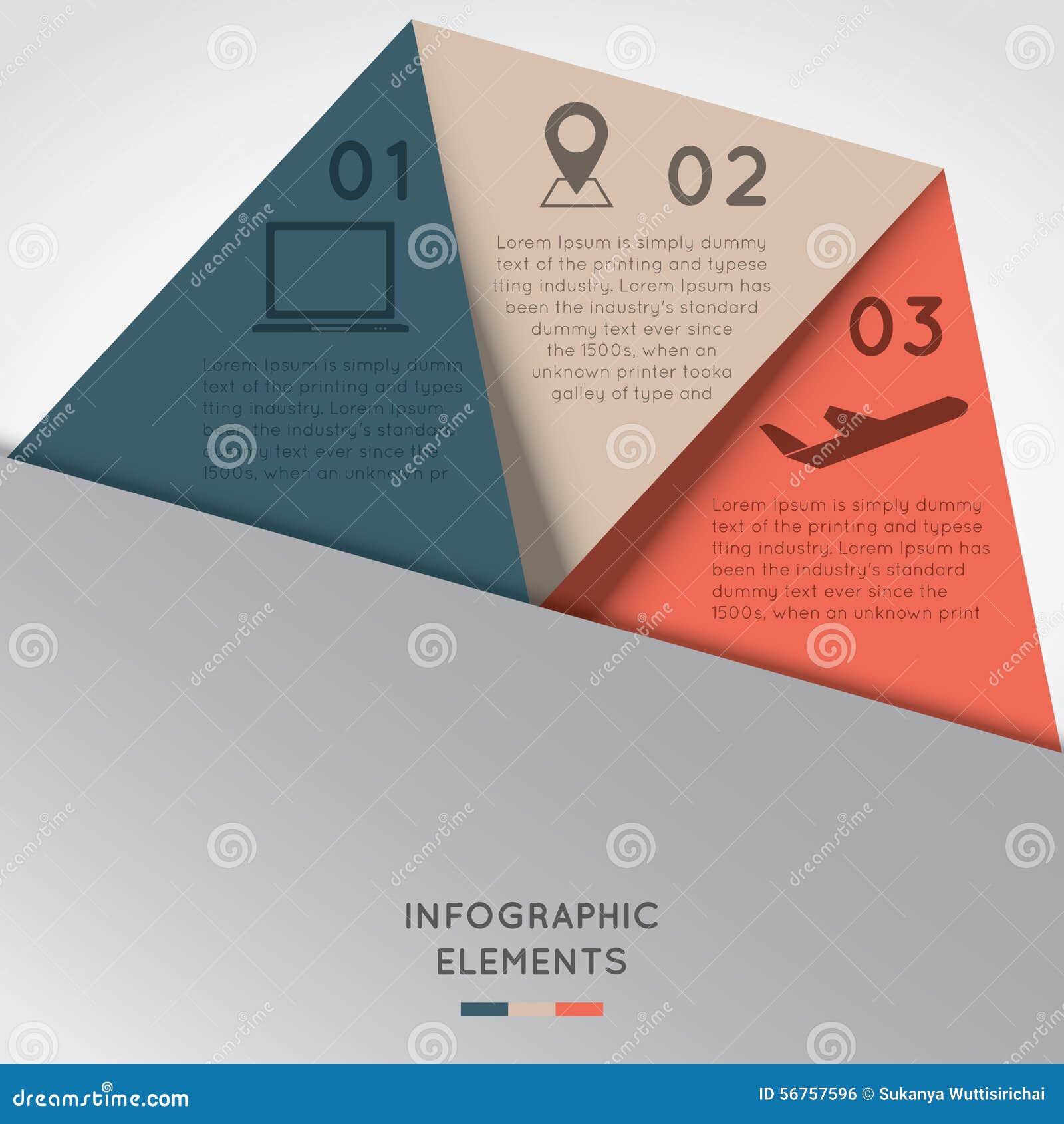 Infographic Elements Color Triangle Stock Vector - Illustration of ...