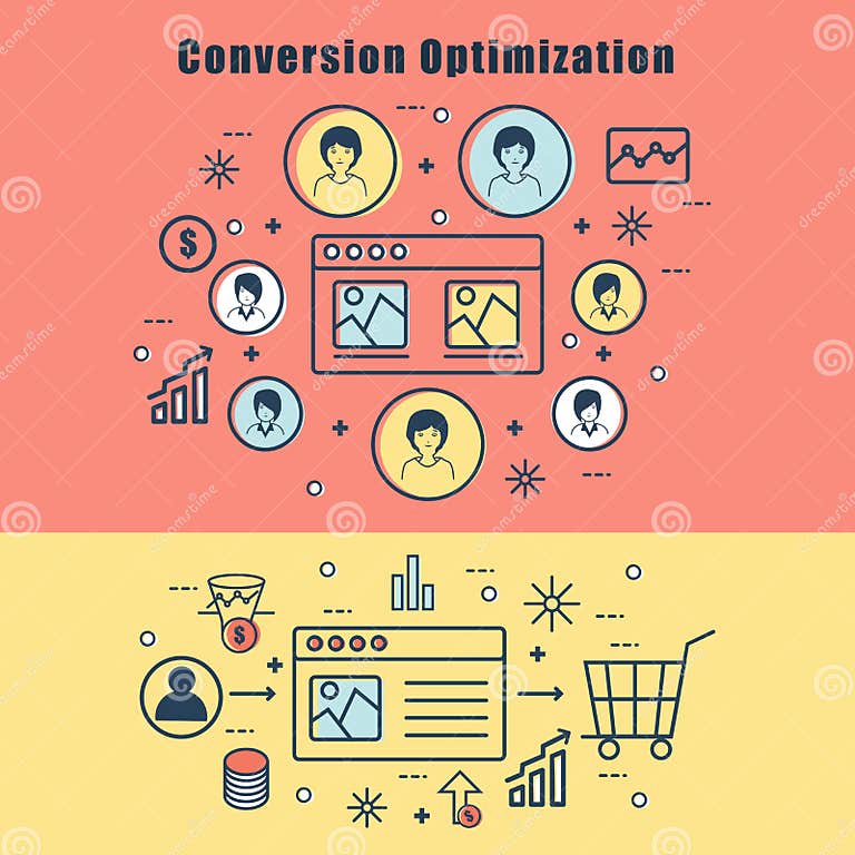 Infographic Elements for Conversion Optimization. Stock Illustration - Illustration of optimize ...
