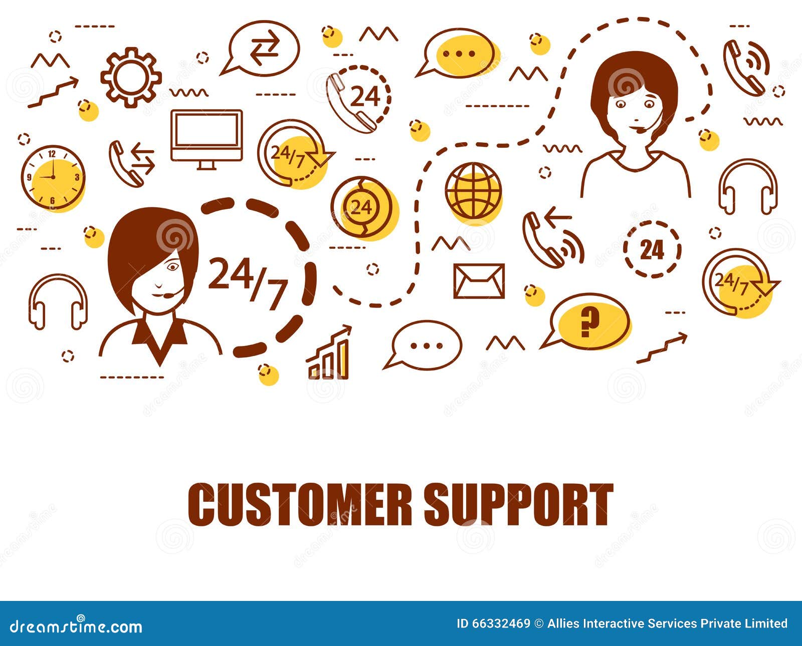 Infographic Elements for Customer Support Company. Stock Illustration ...