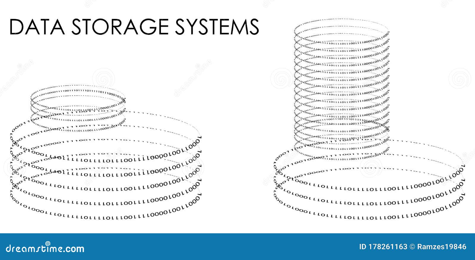 Infographic Elements, Data Storage Systems. Isolated Vector on White ...