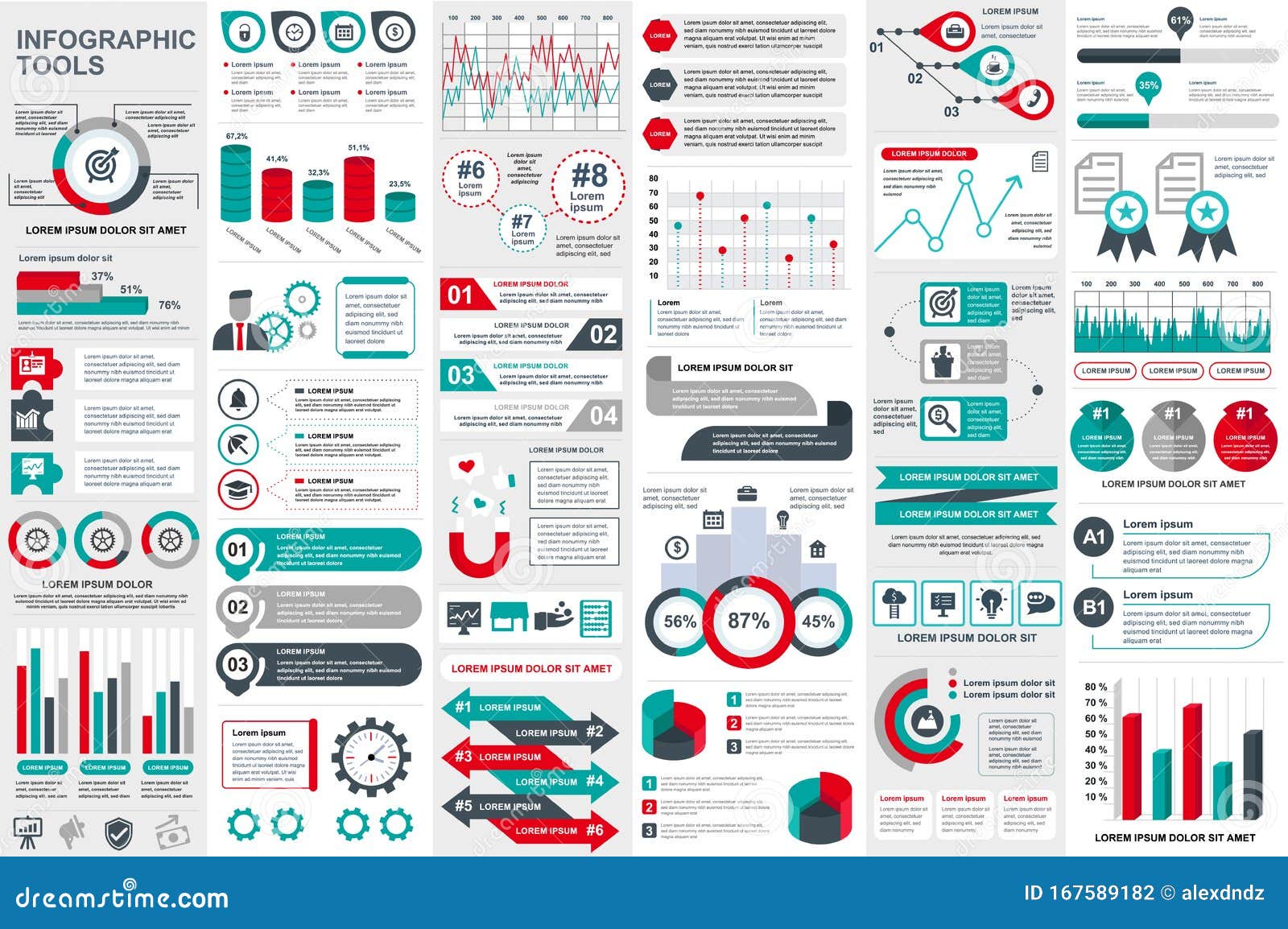 Infographic Elements Data Visualization Vector Design Template. Stock ...