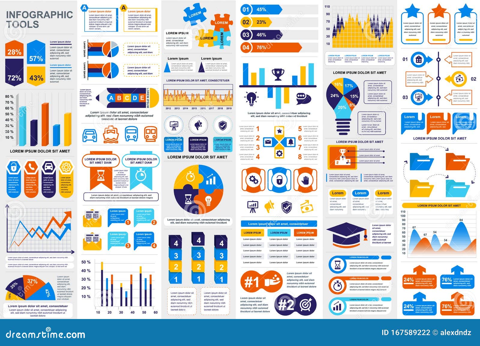 Infographic Elements Data Visualization Vector Design Template. Stock ...