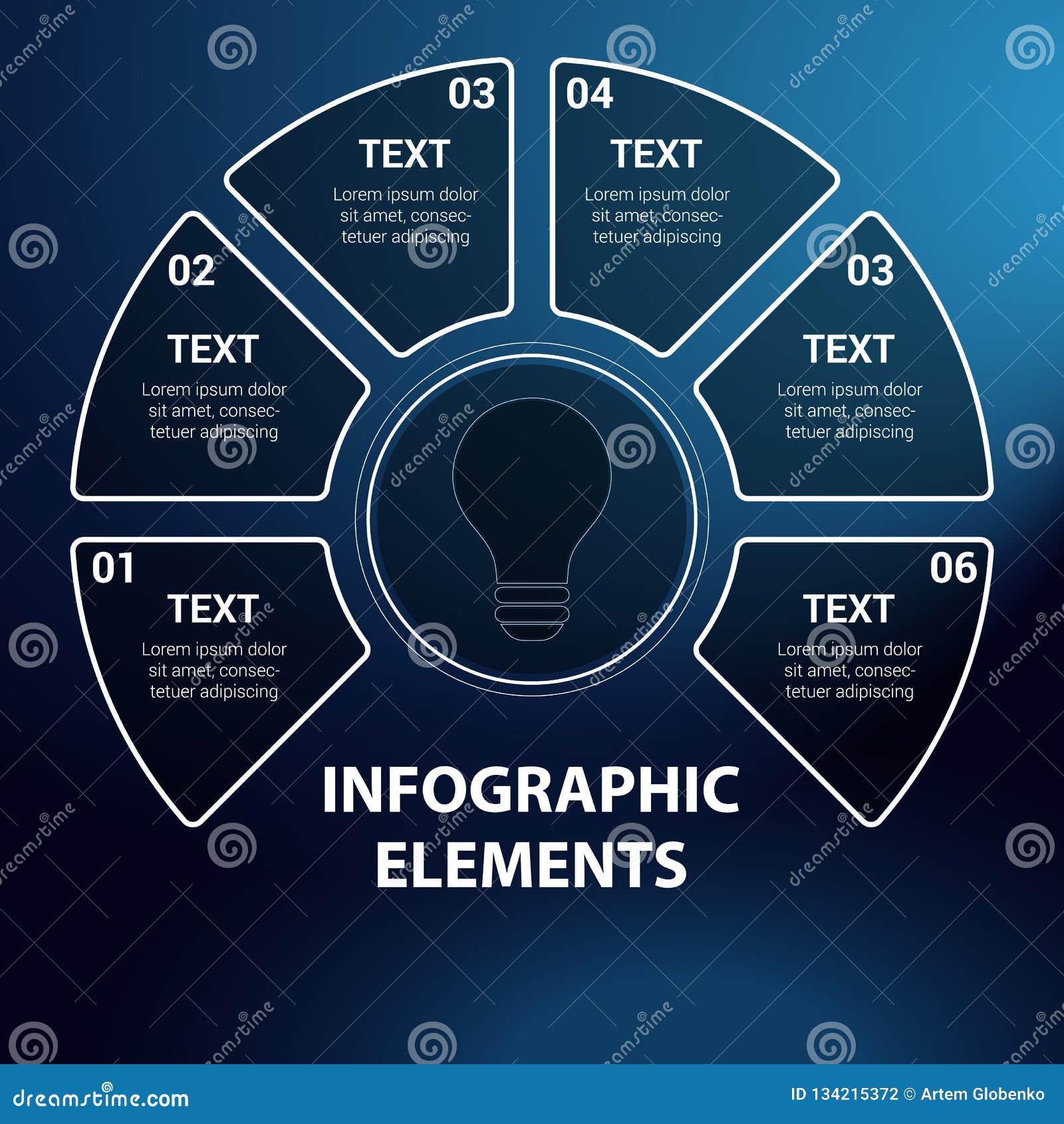 Infographic Elements, Diagram with Six Steps. Stock Vector ...