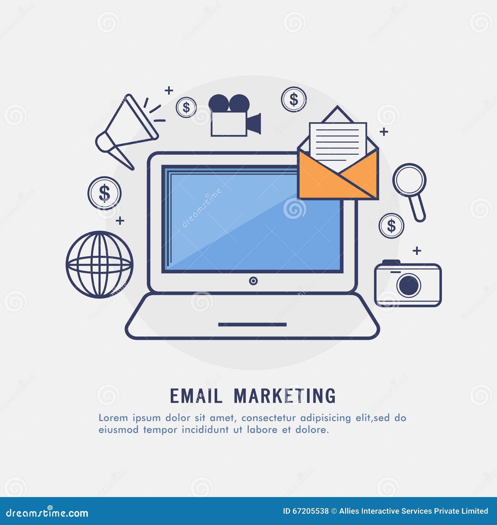 Infographic Elements for Email Marketing Concept. Stock Illustration ...