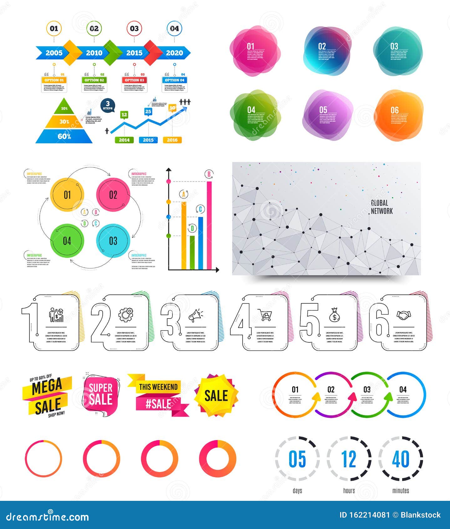 Infographic Elements. Financial Graph, Options Banner Badges. Sale ...