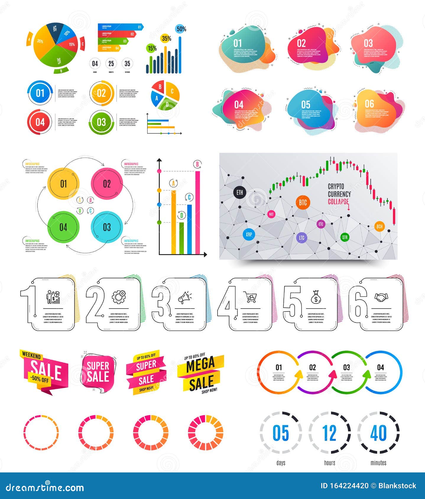 Infographic Elements. Financial Graph, Options Banner Badges. Sale ...