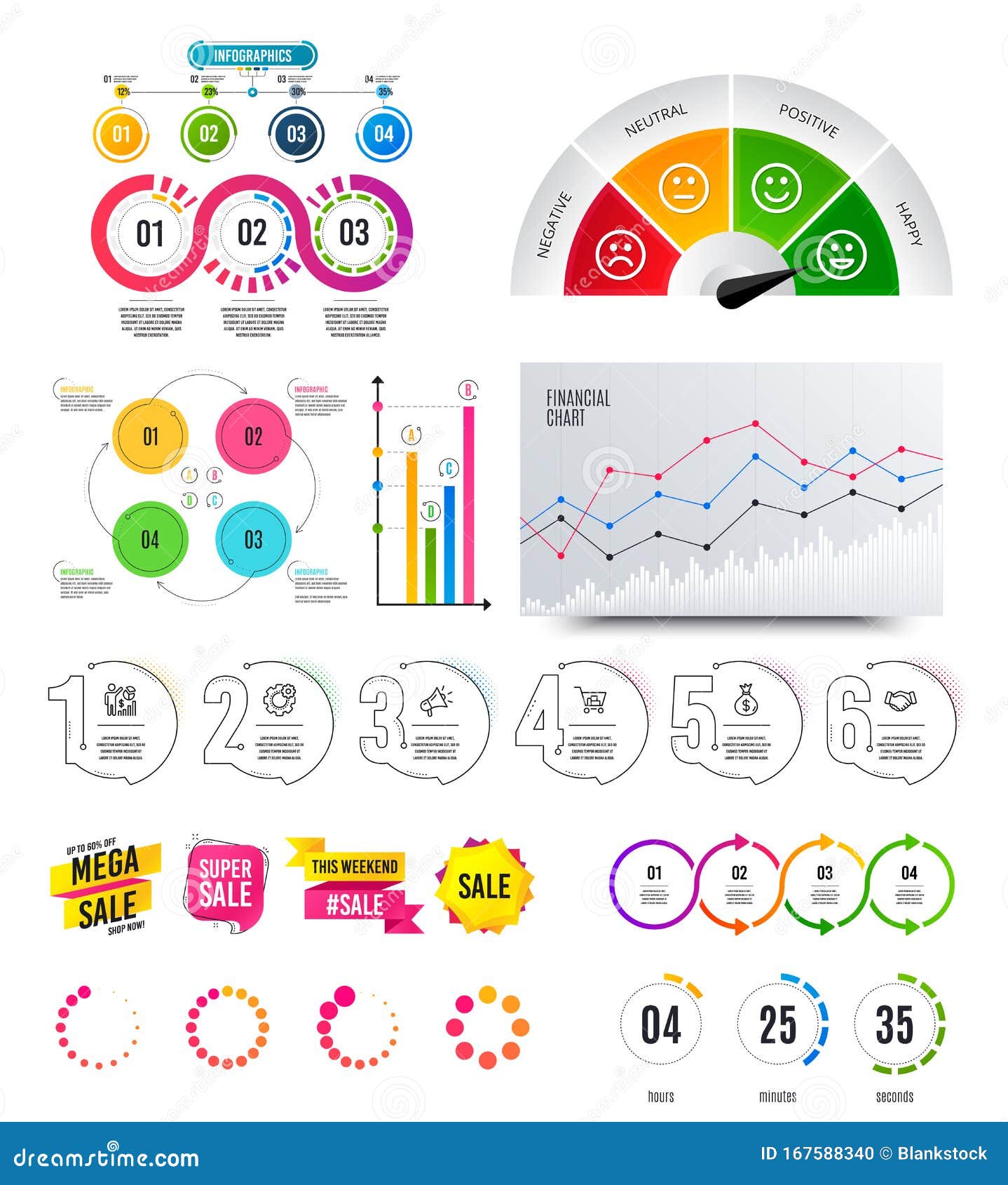 Infographic Elements. Financial Graph, Options Banner Badges. Sale ...