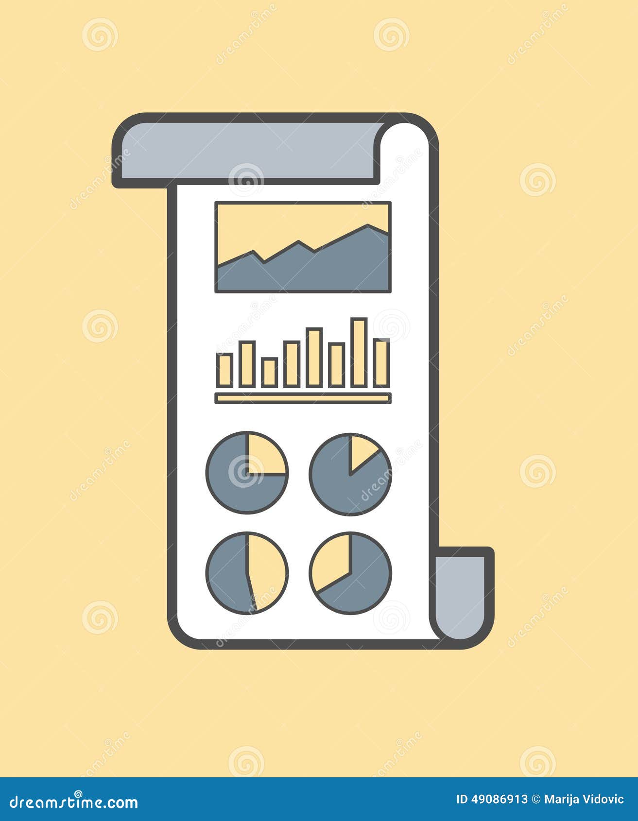 Infographic Elements on a Folded Paper Stock Vector - Illustration of ...