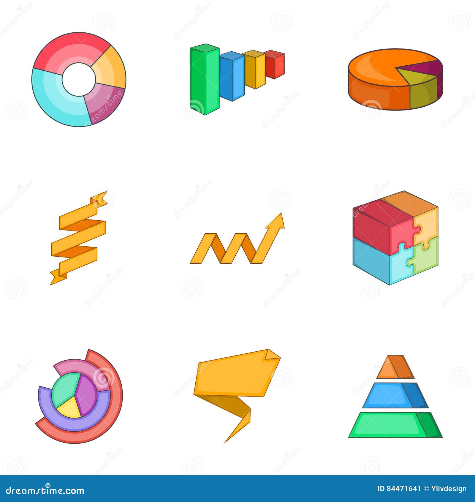 Infographic Elements Icons Set, Cartoon Style Stock Vector ...