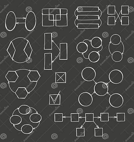 Infographic Elements, Including Circles, Arrows, and Square Text Boxes ...