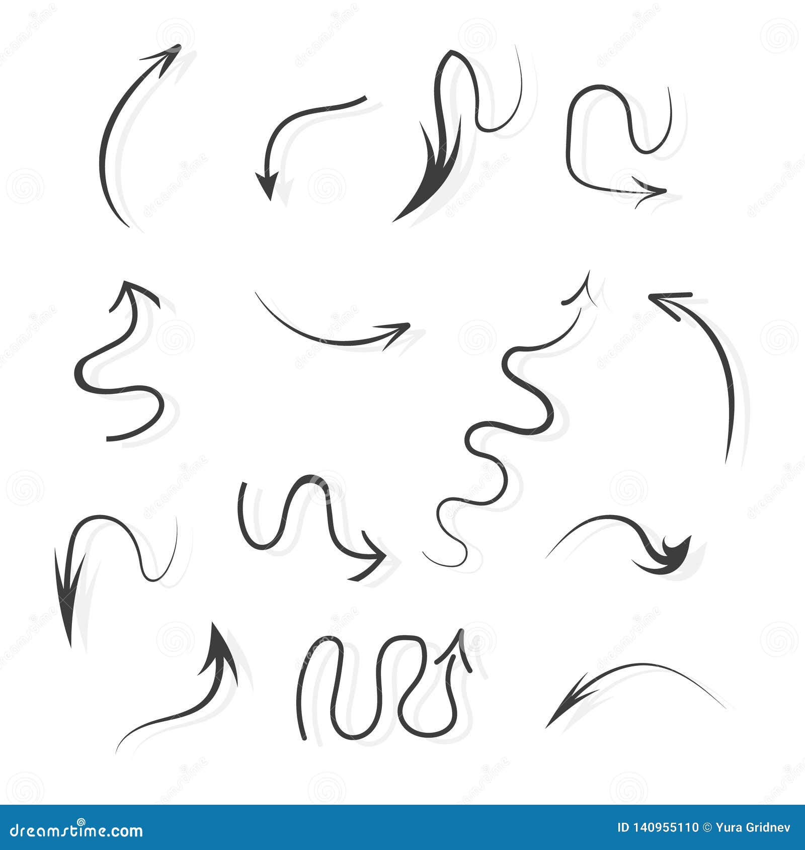 Infographic Elements on Isolated White Background. Hand Drawn Simple ...