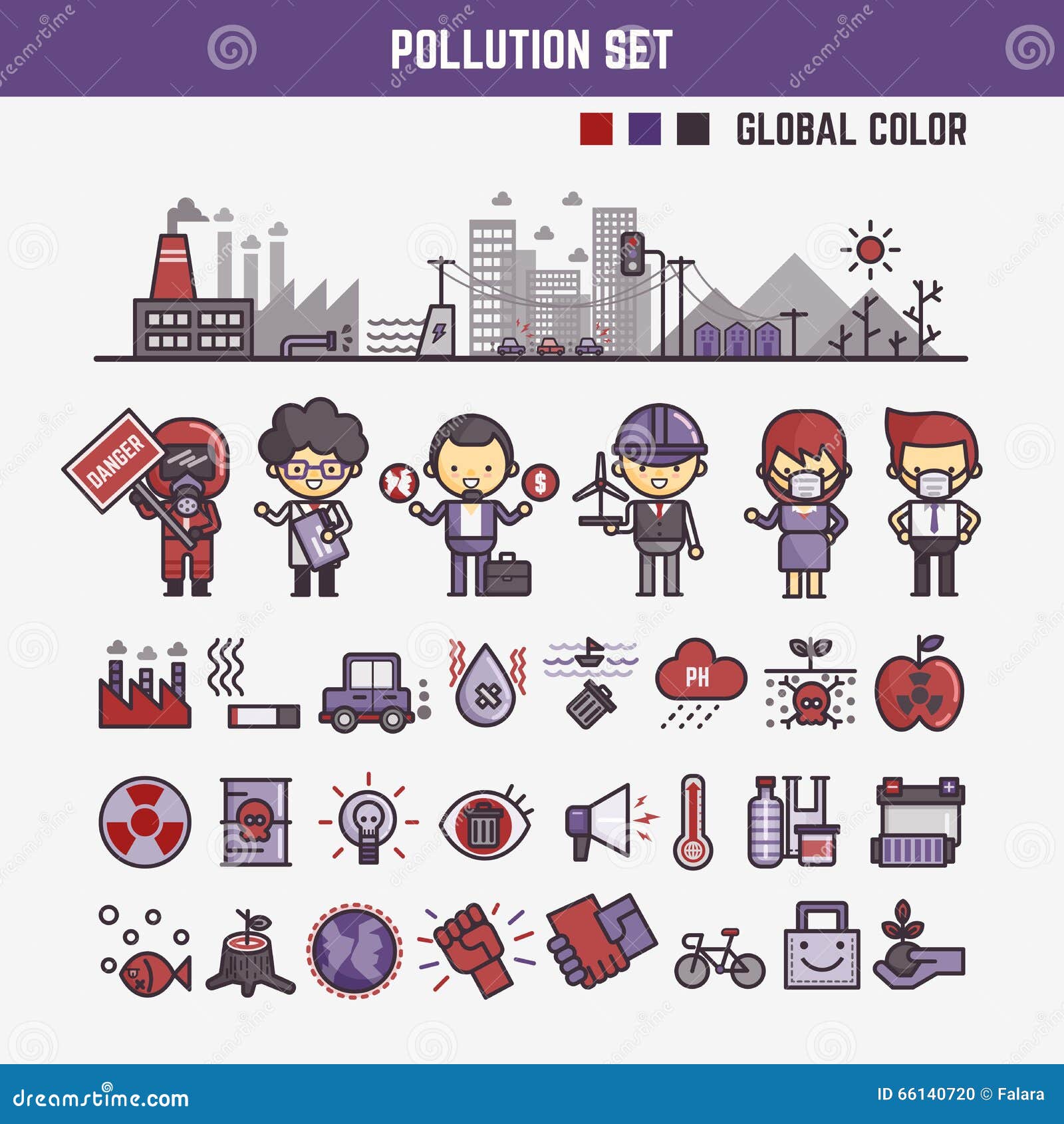 Infographic Elements for Kids about Pollution Stock Vector ...