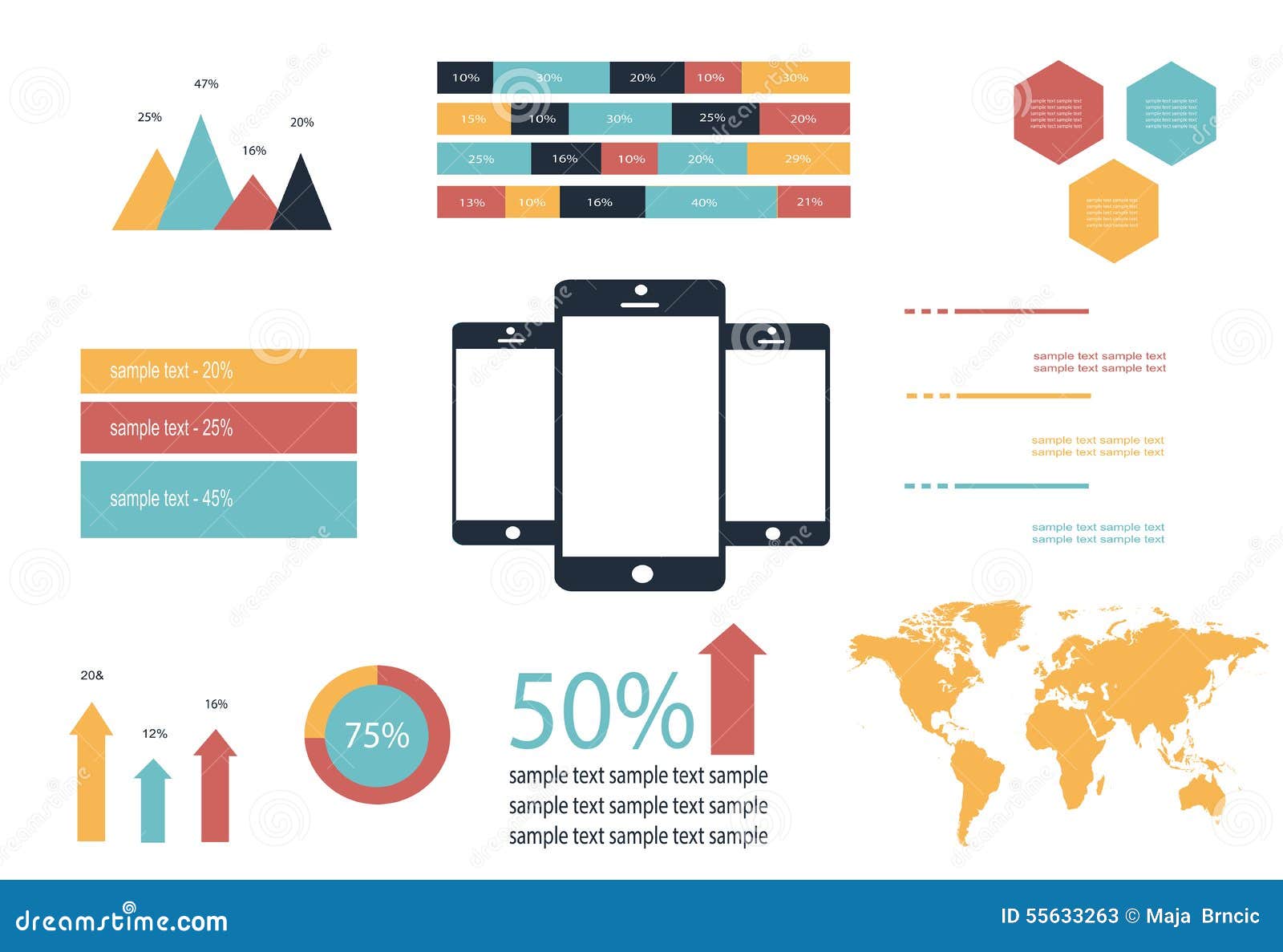 Infographic Elements Mobile Vector Stock Vector - Illustration of icon ...