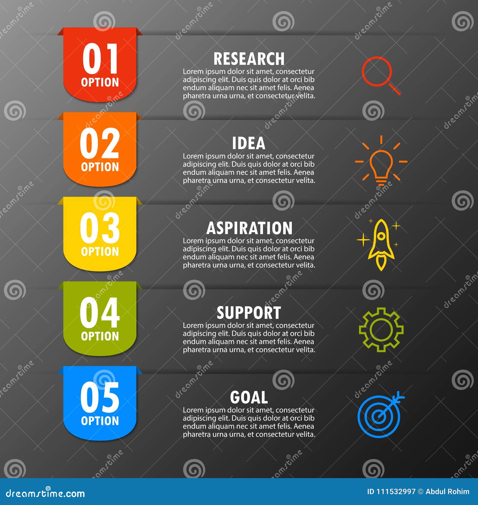 Infographic Elements in Modern Fashion with 5 Step Stock Vector ...